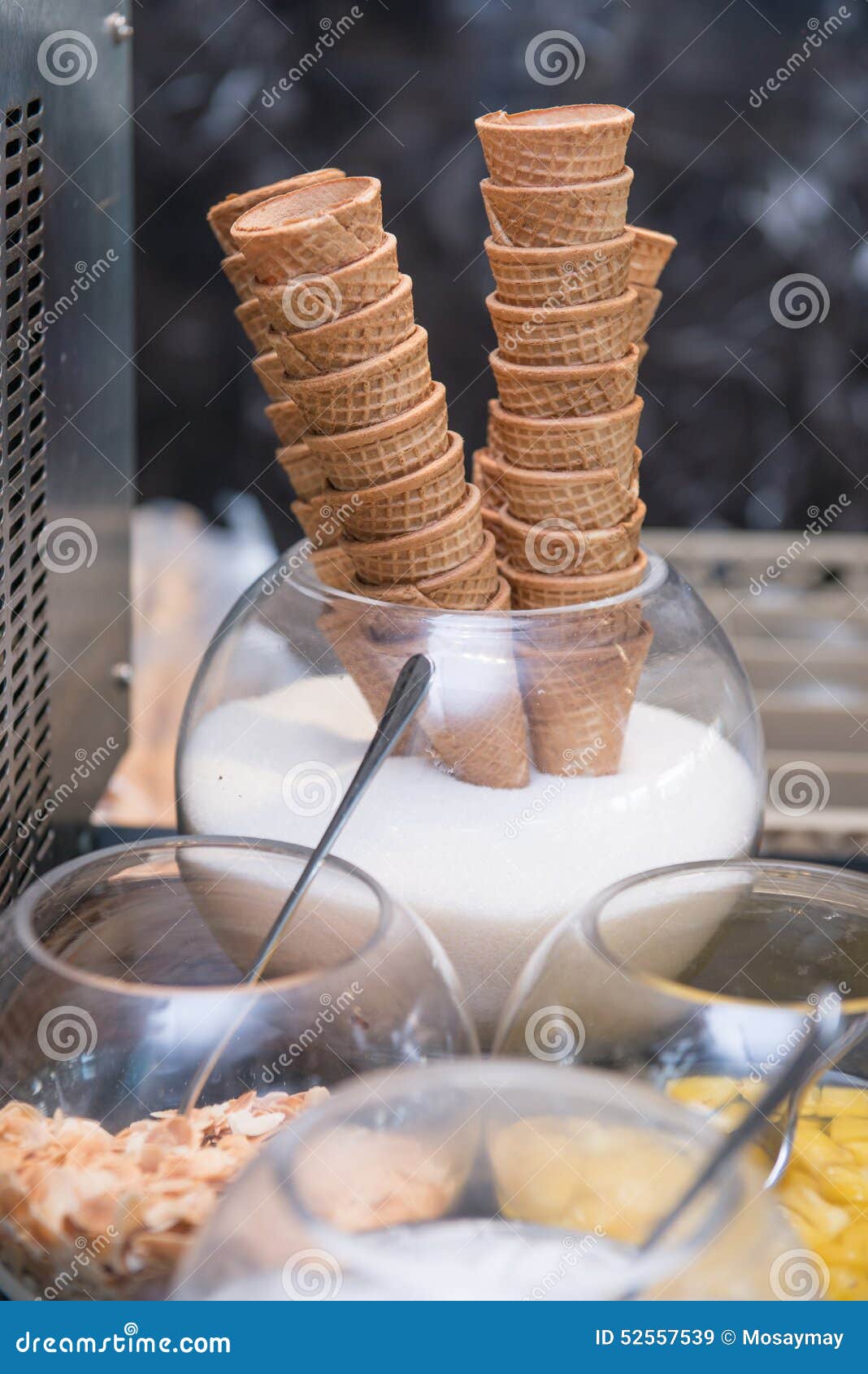 Cone and topping for eat stock image. Image of cold, topping - 52557539