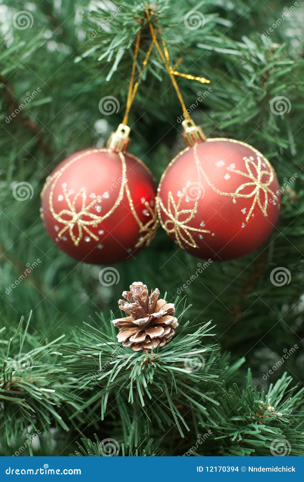 Cone and two red balls stock photo. Image of celebration - 12170394