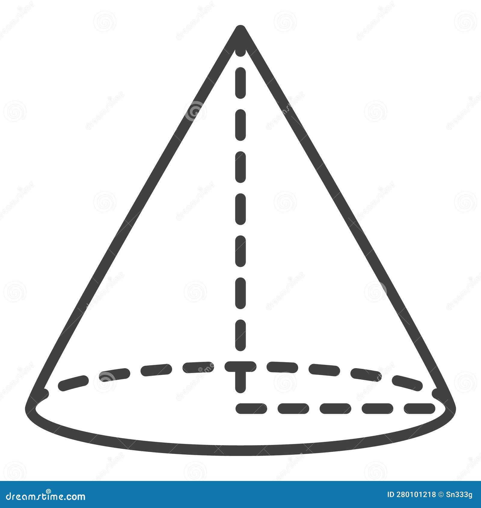 Cone Vector Geometry and Math Concept Line Icon or Sign Stock ...