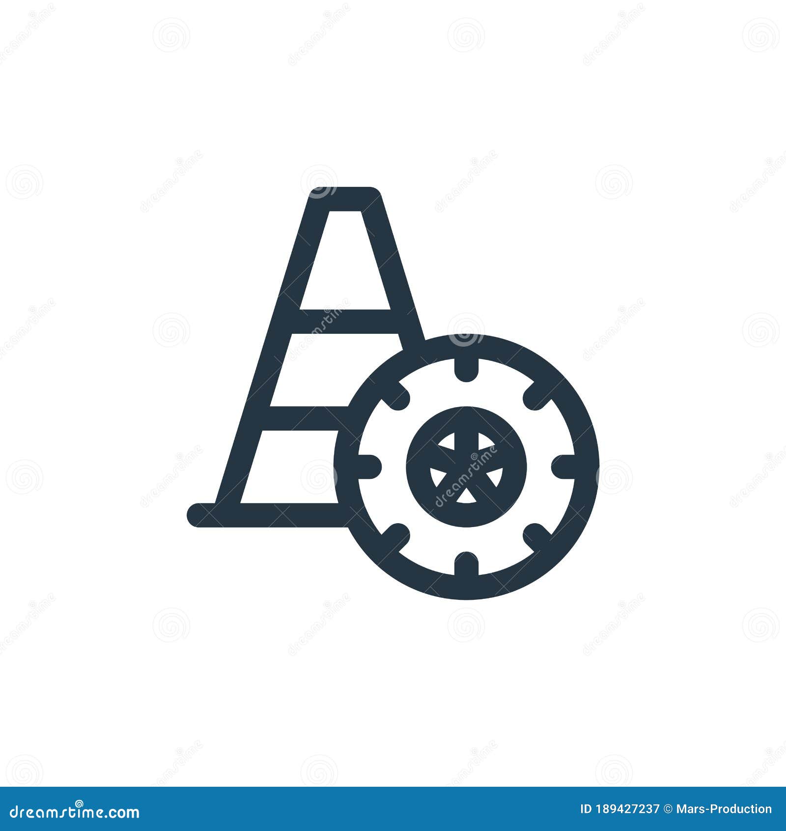 Cone Vector Icon Isolated on White Background. Outline, Thin Line Cone ...