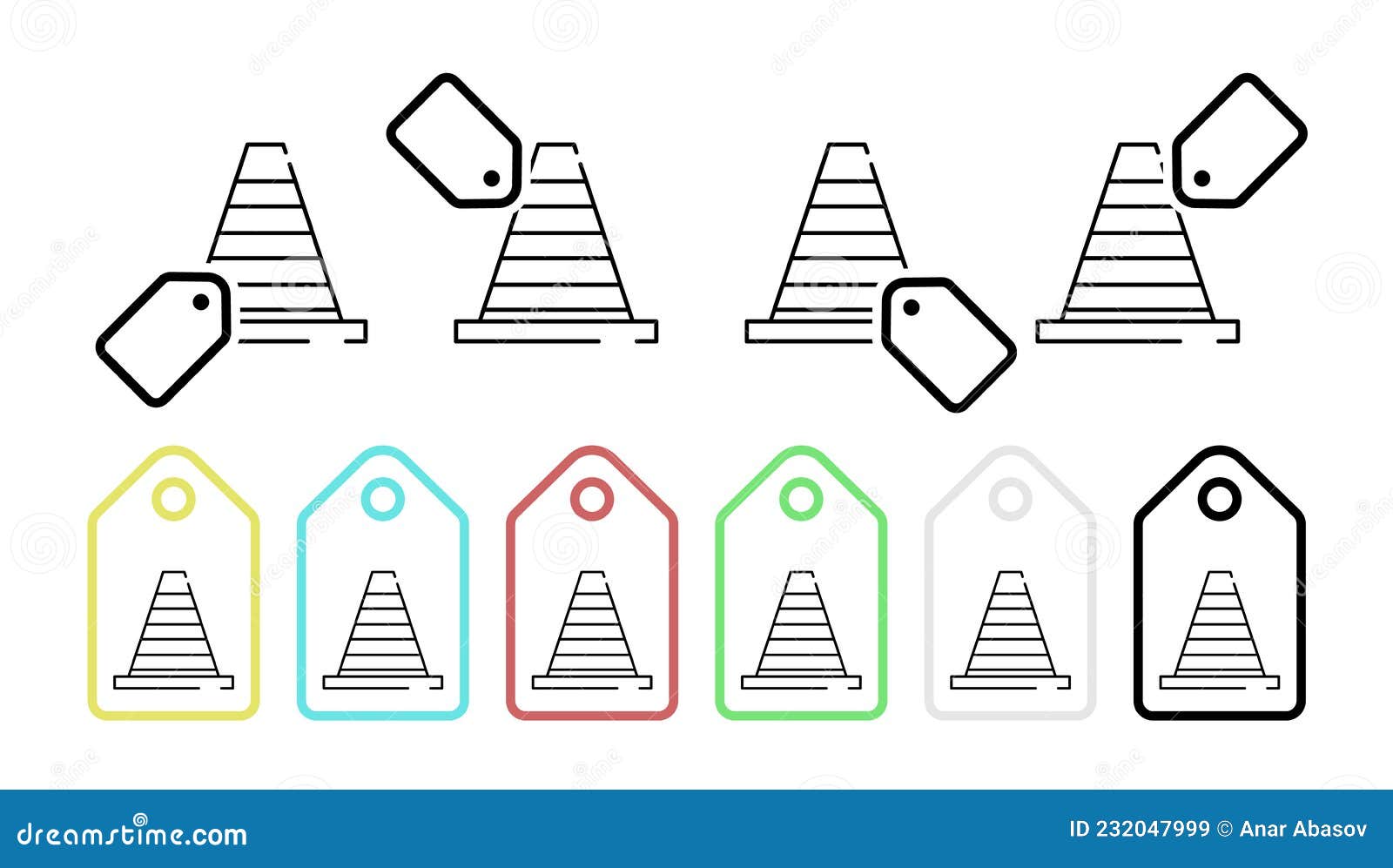 Cone Vector Icon in Tag Set Illustration for Ui and Ux, Website or ...