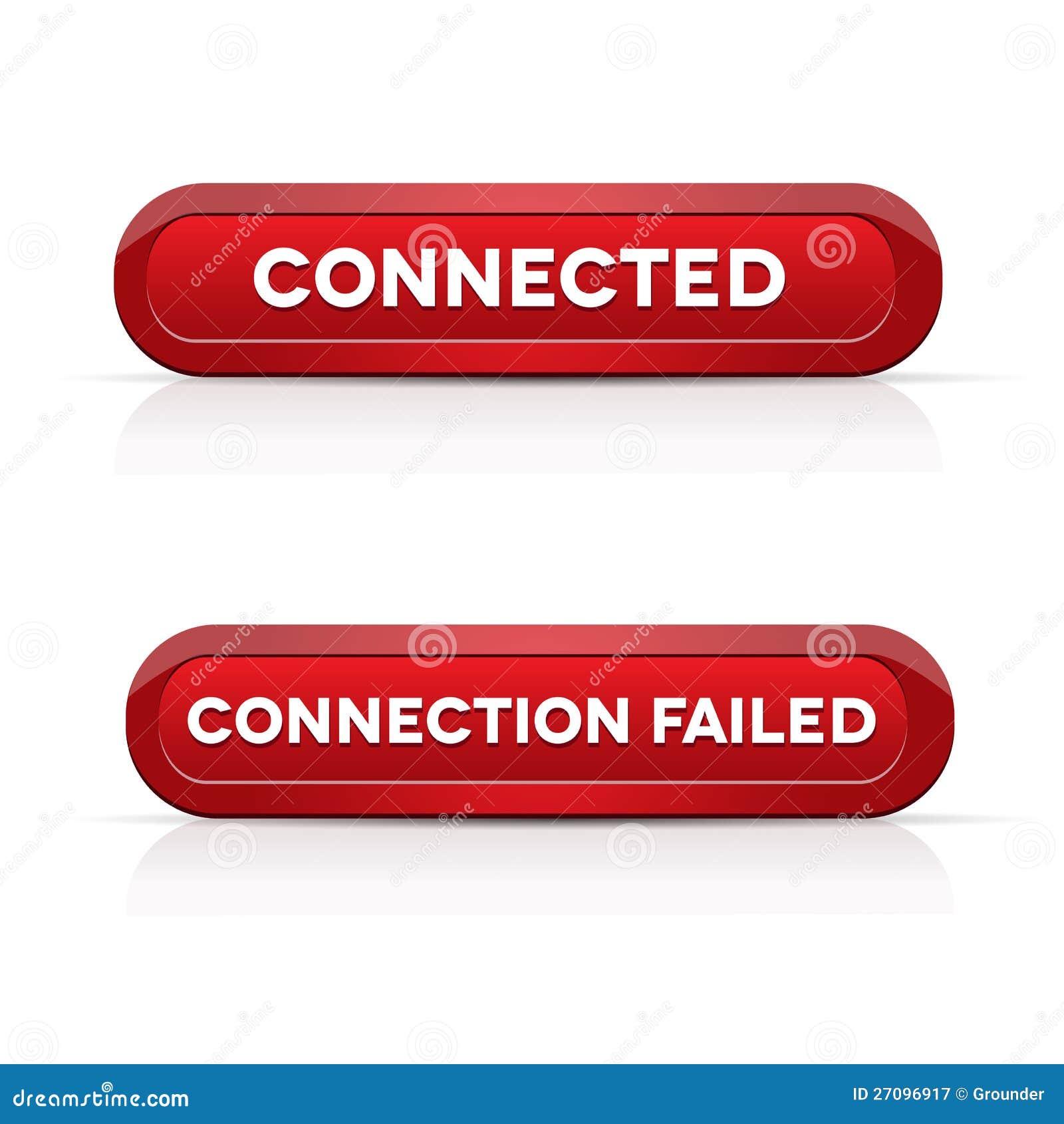 Conectado - Botones Rojos Fallados Conexión Ilustración del Vector ...