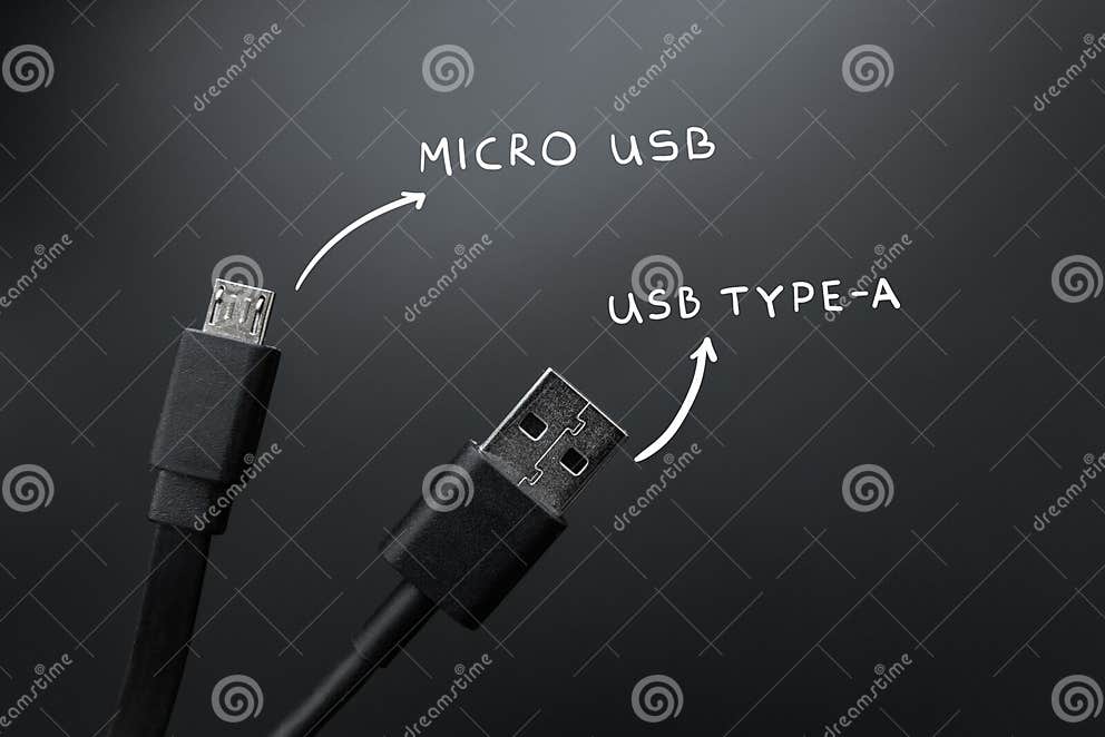 Conectando Cabos Usb Tipo a E Microfios. Antiga Norma Tecnológica. Foto ...