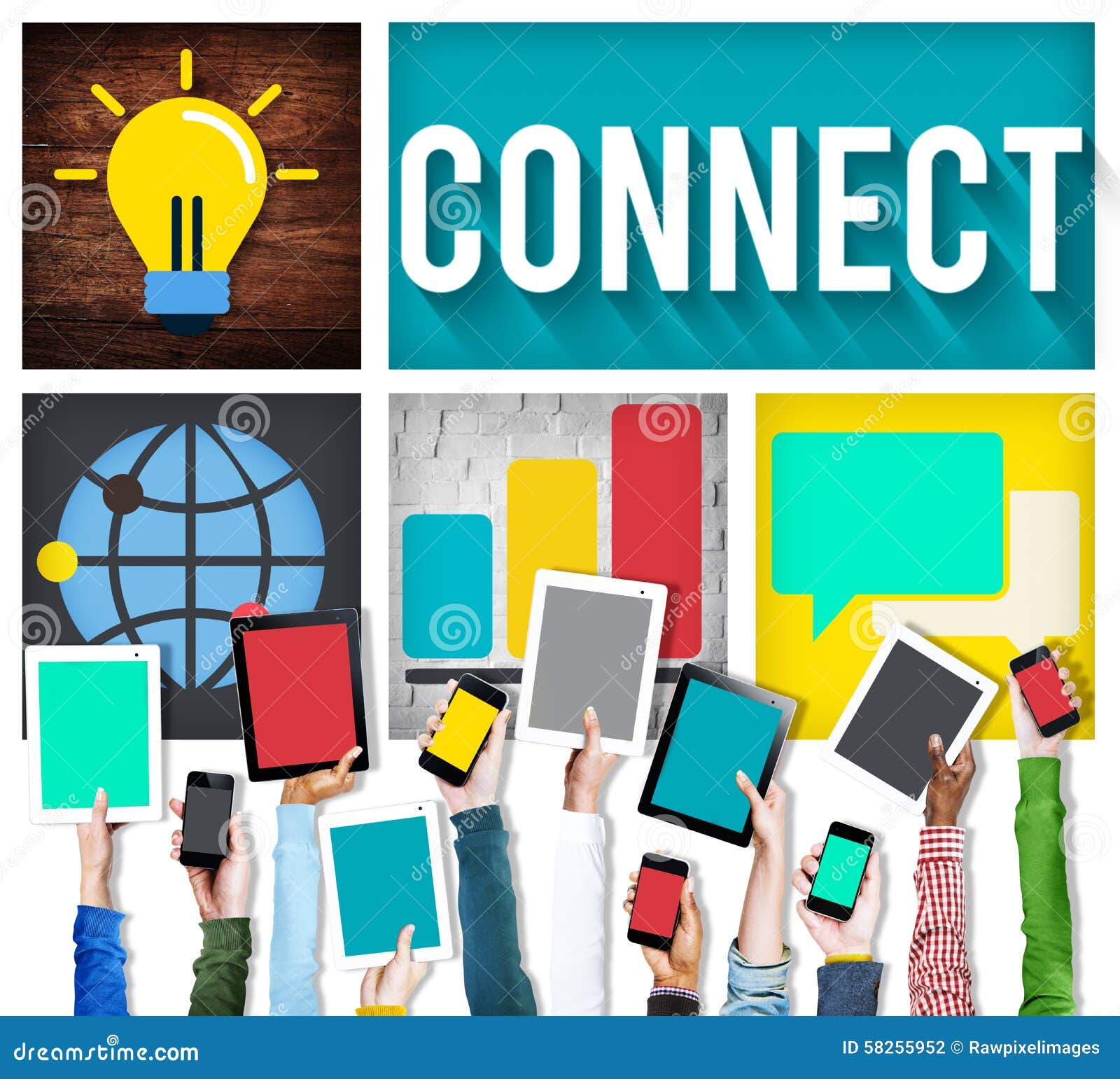 Conecte O Conceito Em Linha Integrado Rede Da Web Foto de Stock ...