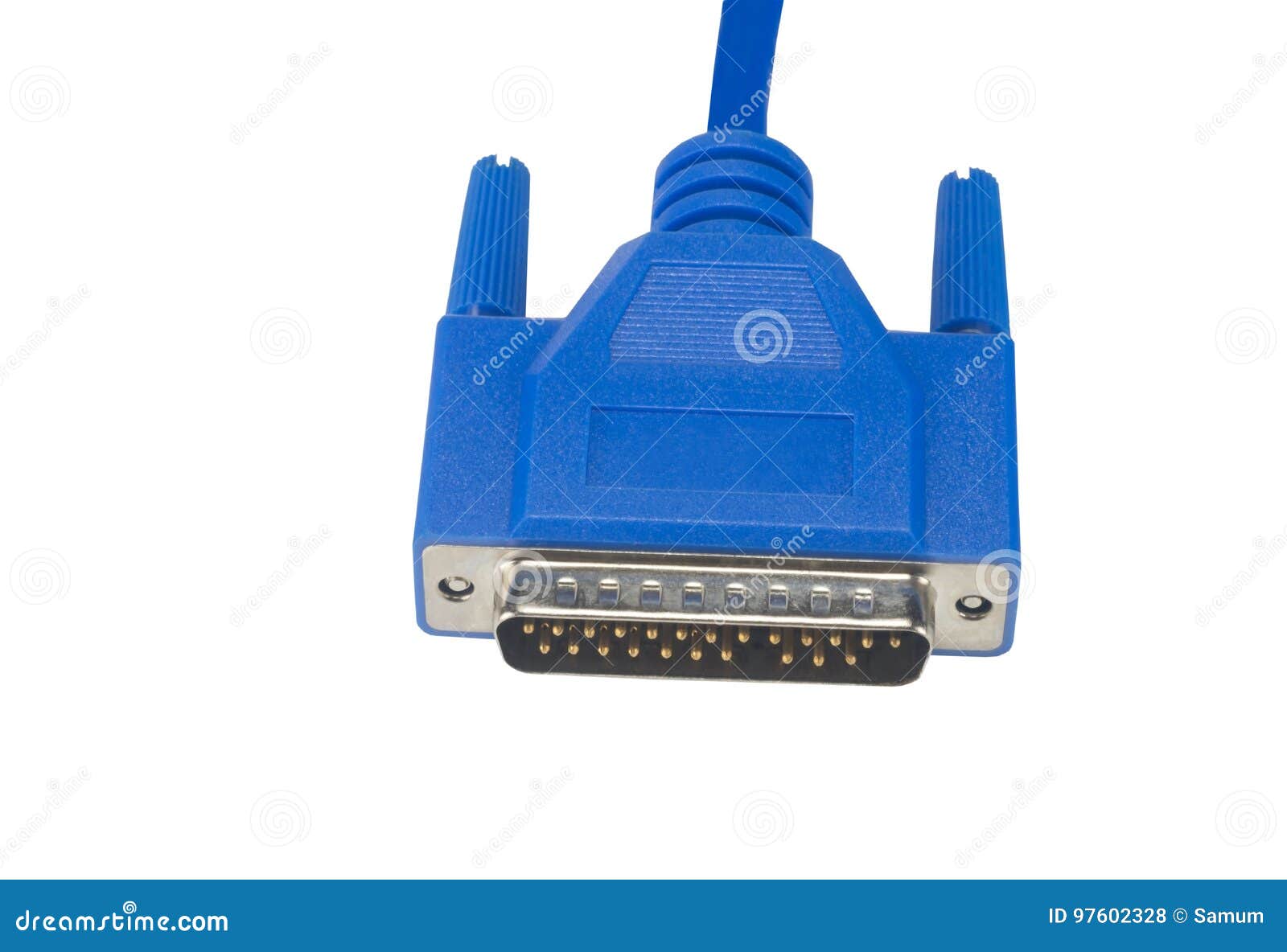 Conector Azul Para O Computador No Branco Foto de Stock - Imagem de ...