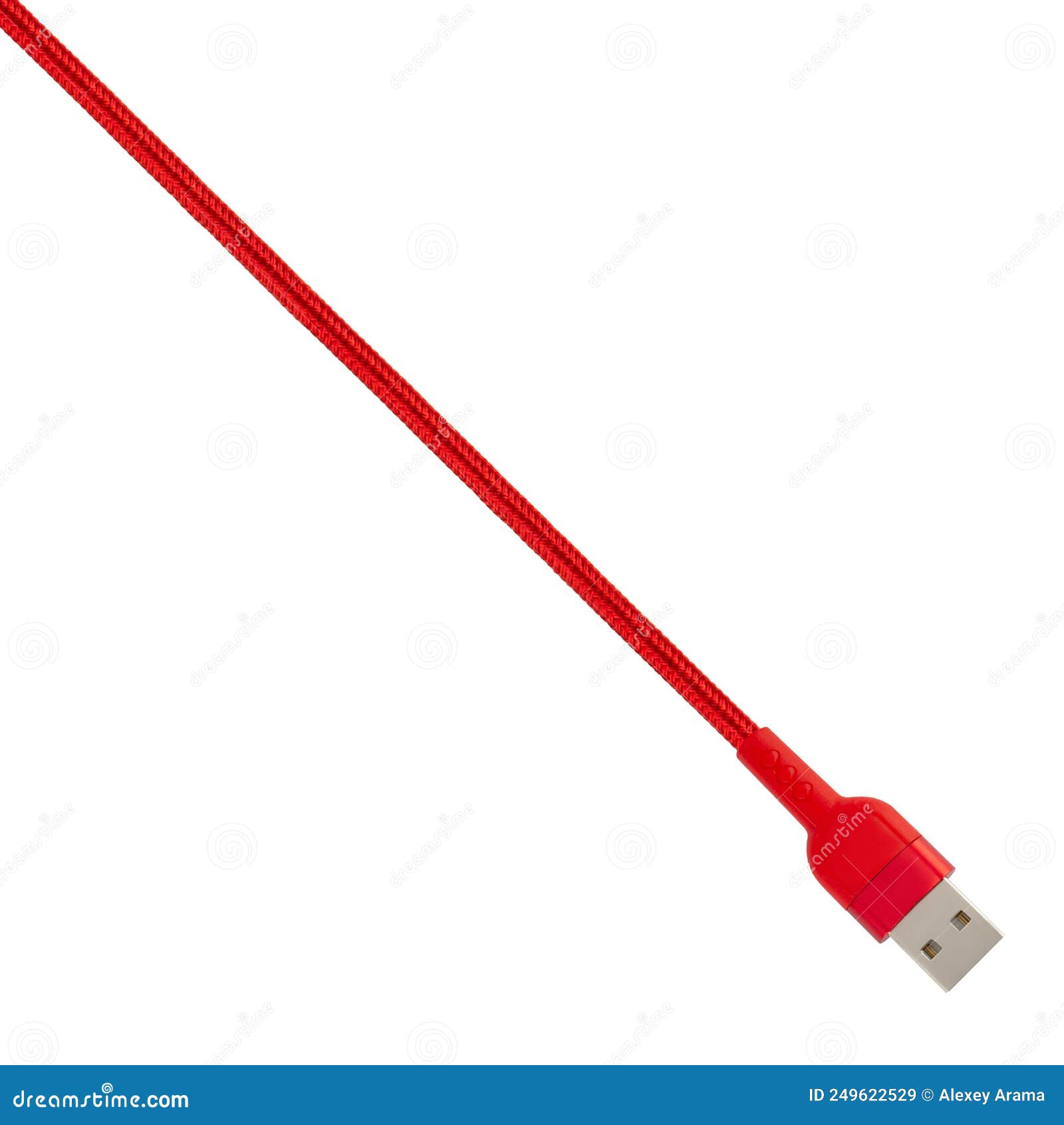Conector Con Cable Usb Rojo Aislado En Fondo Blanco Imagen de archivo ...