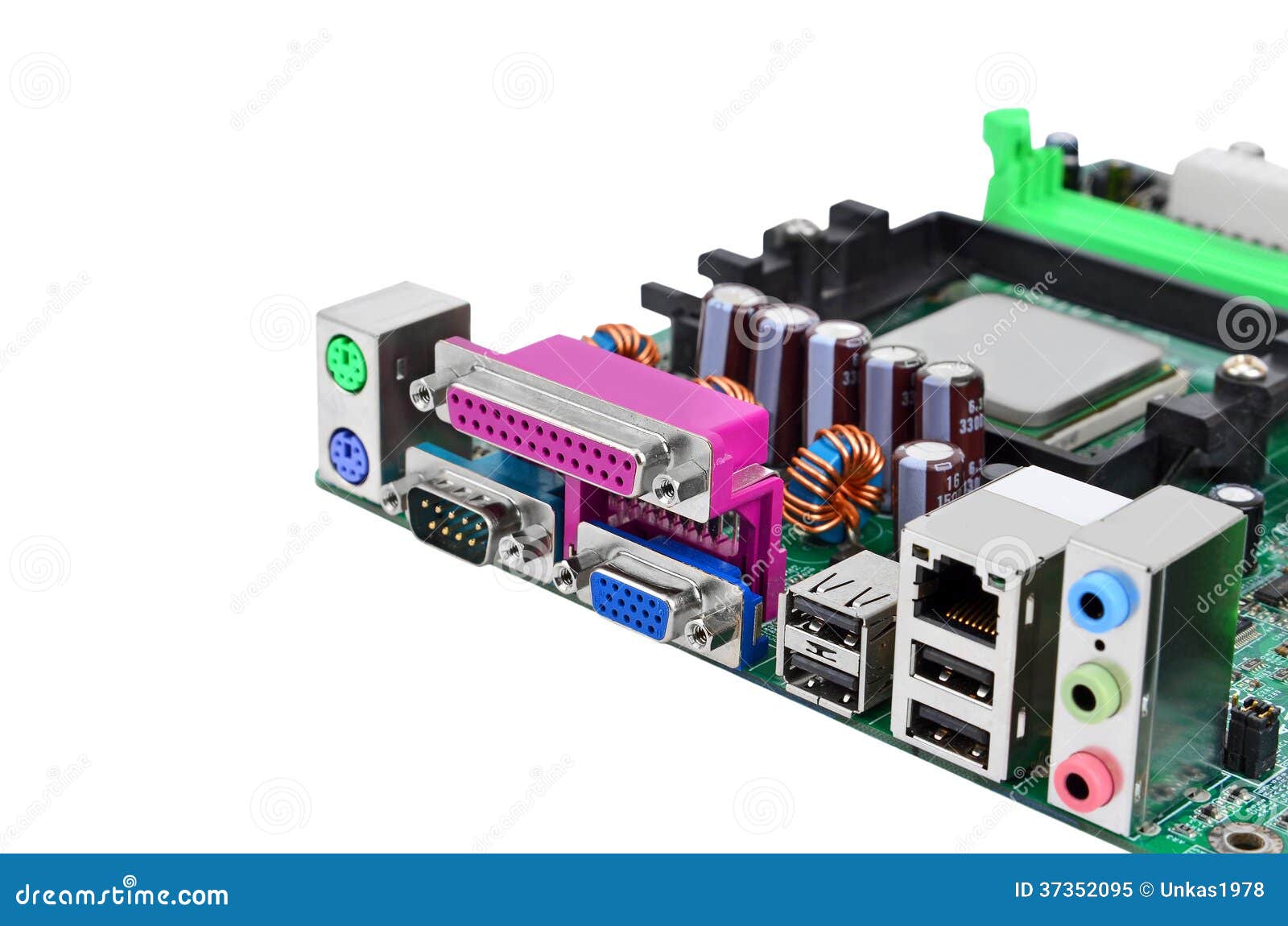 Conector Do Cartão-matriz Do Computador Imagem de Stock - Imagem de ...