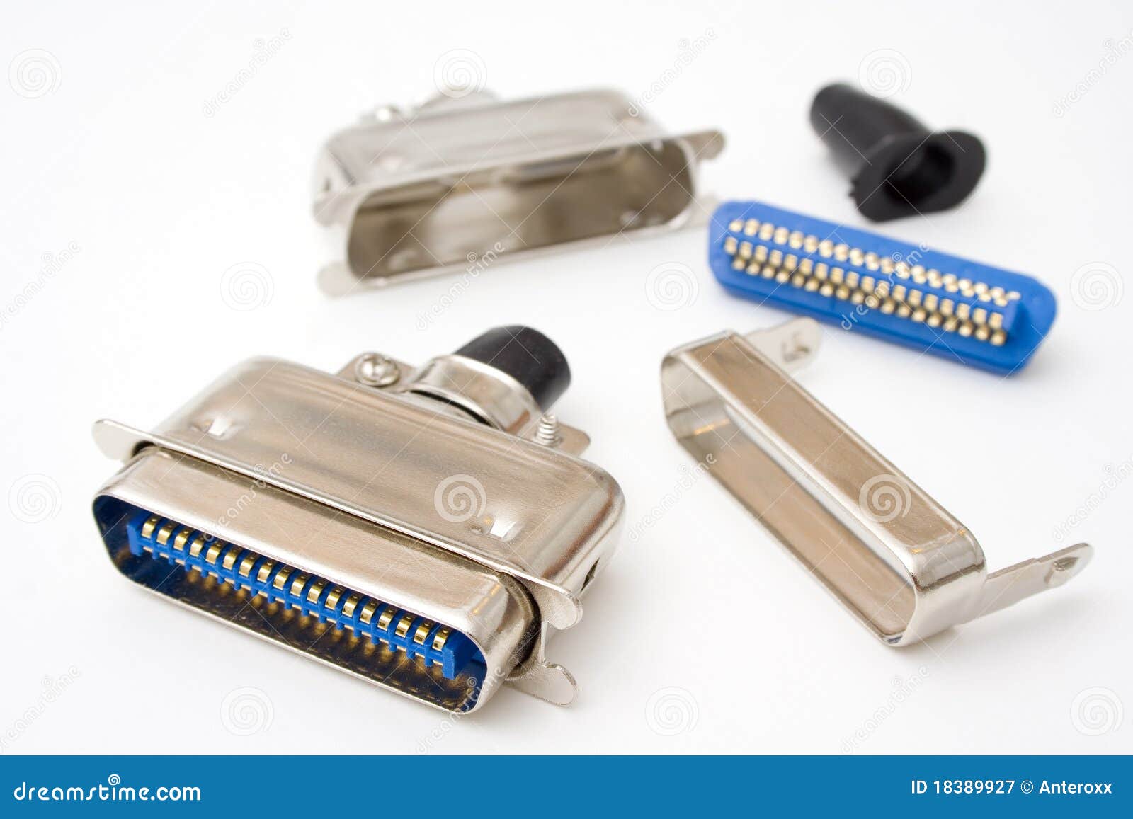 Conector do Centronics imagem de stock. Imagem de isolado - 18389927
