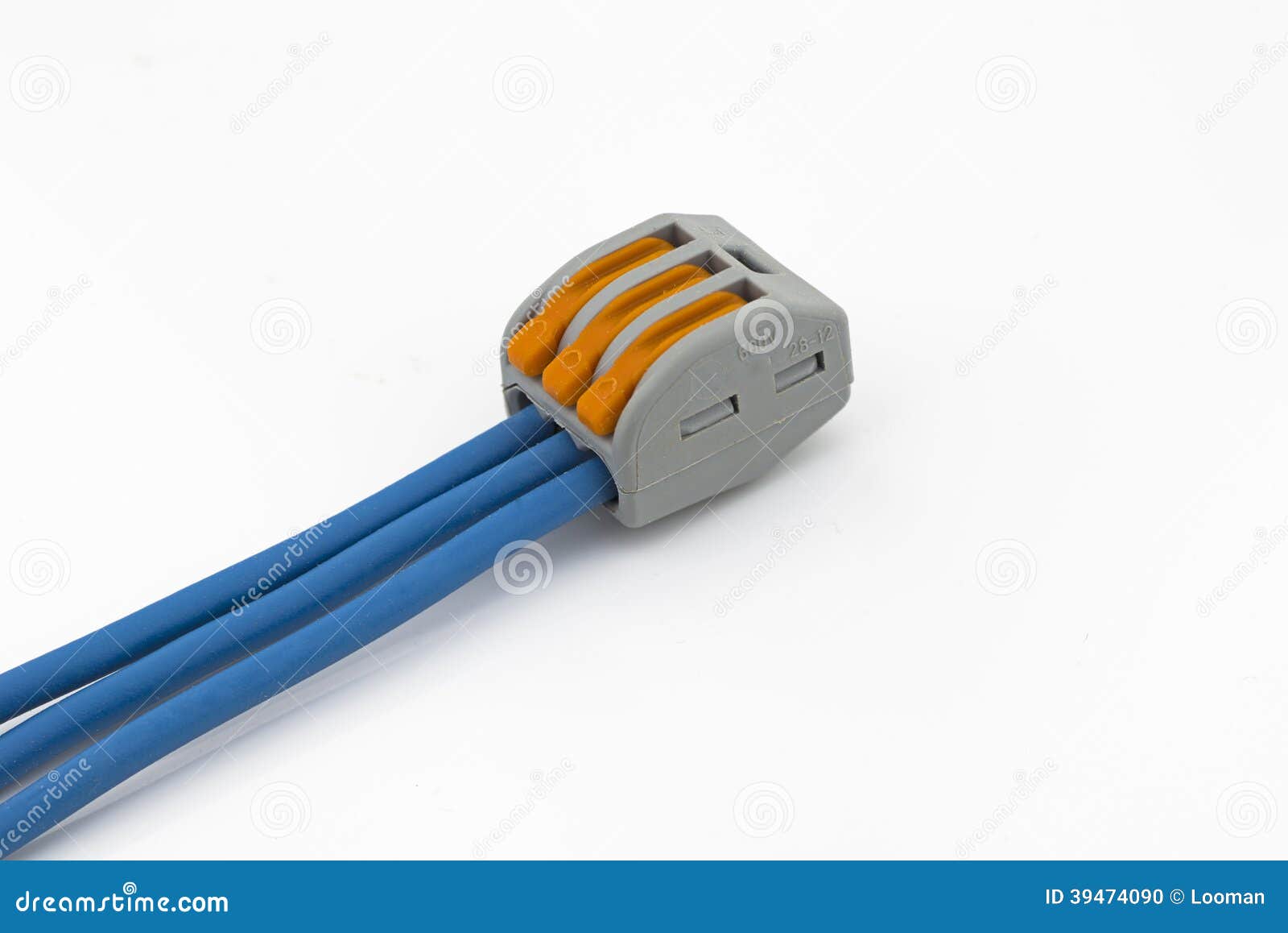 Conector Do Fio Com Fios Azuis Foto de Stock - Imagem de elétrico ...