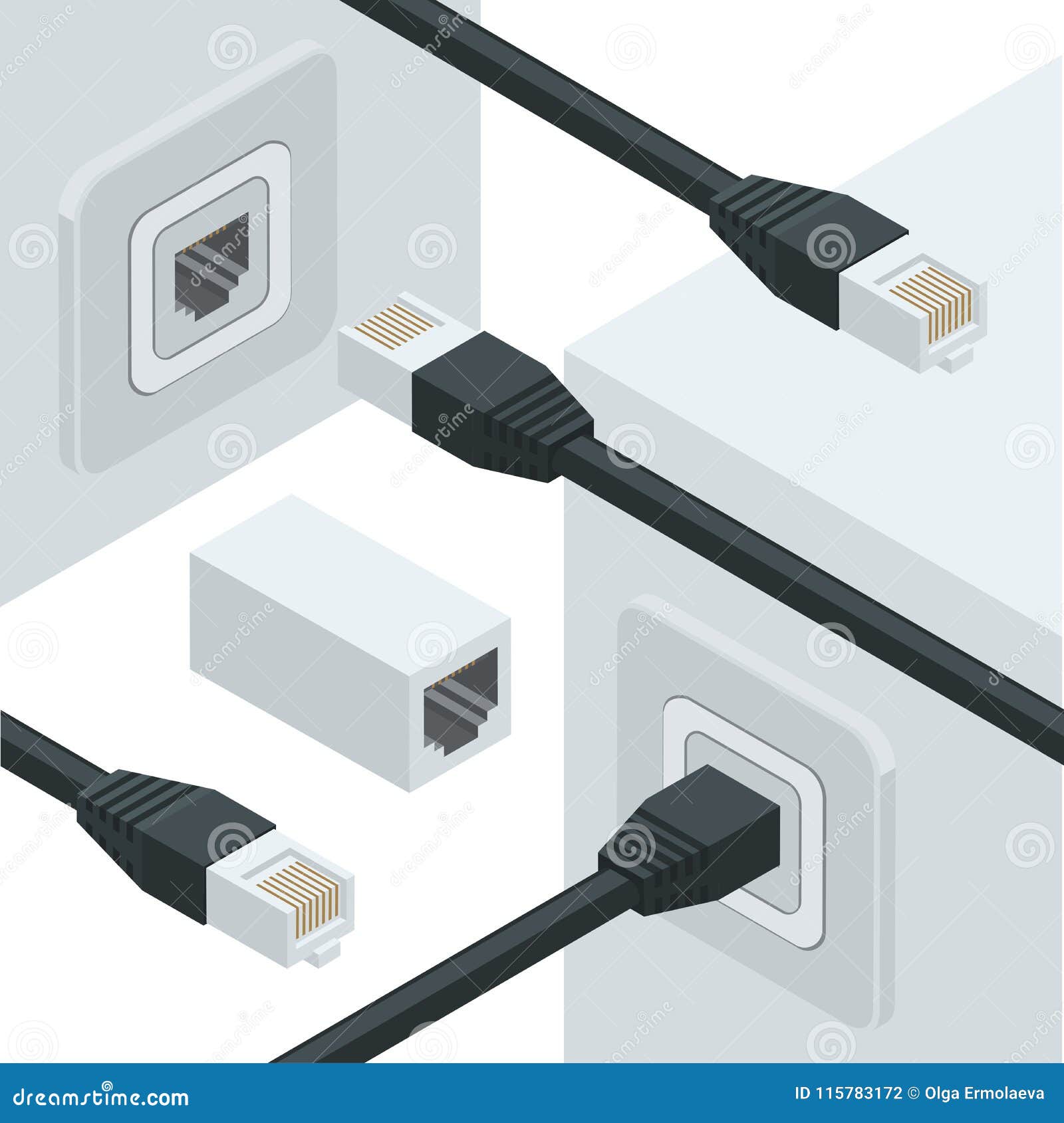 Conectores De Los Datos De Internet De La Red Ilustración del Vector ...