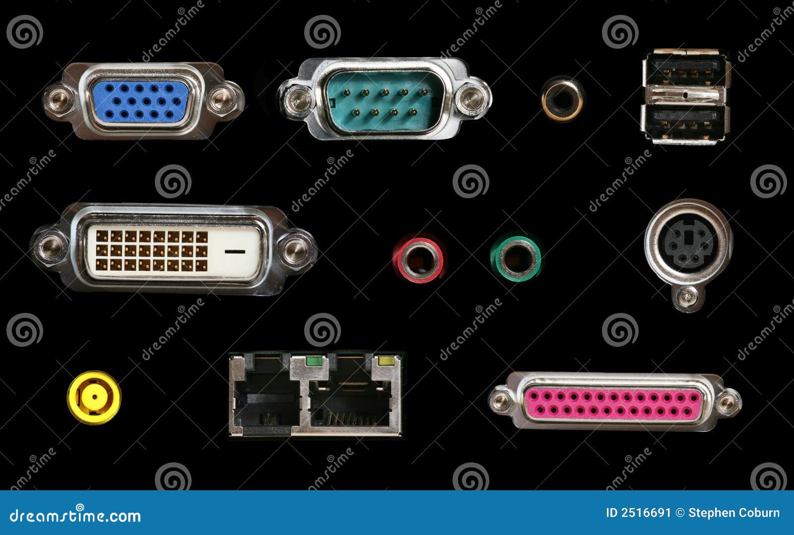 Conectores do computador imagem de stock. Imagem de dados - 2516691