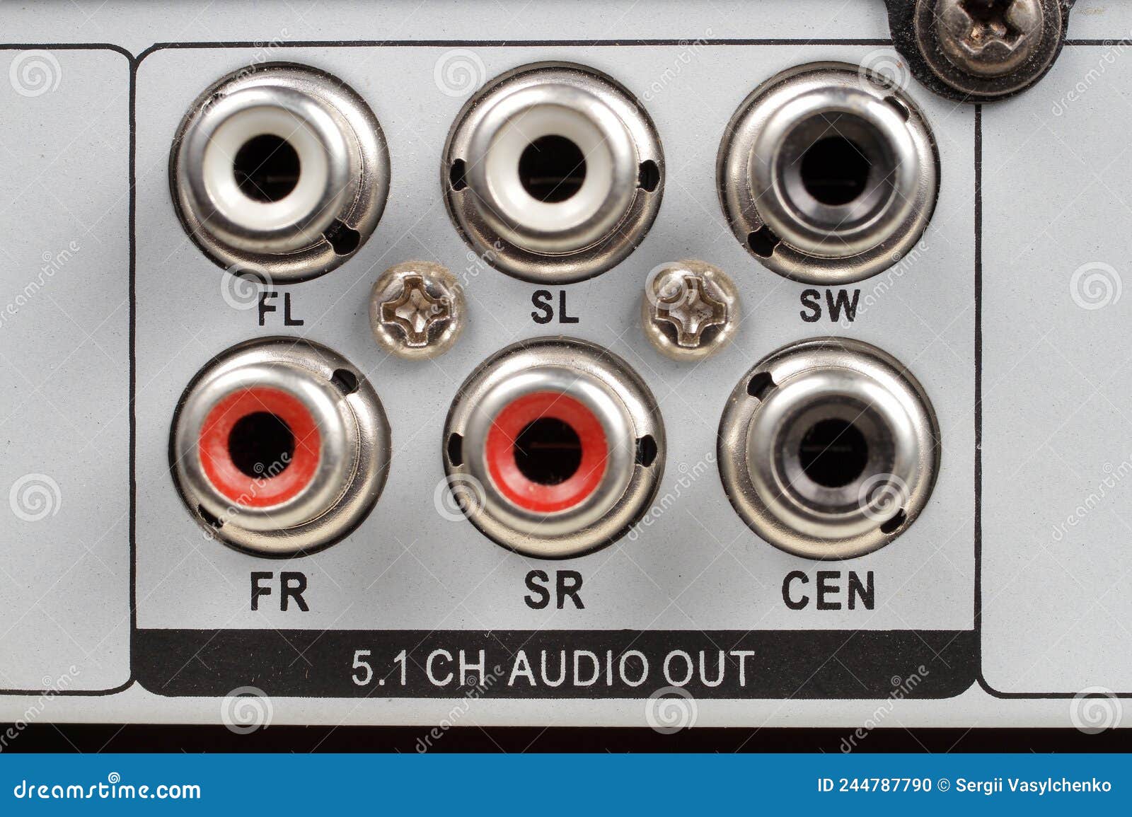 Conectores Para Conectar Sistemas De Altavoces. Foto de archivo ...