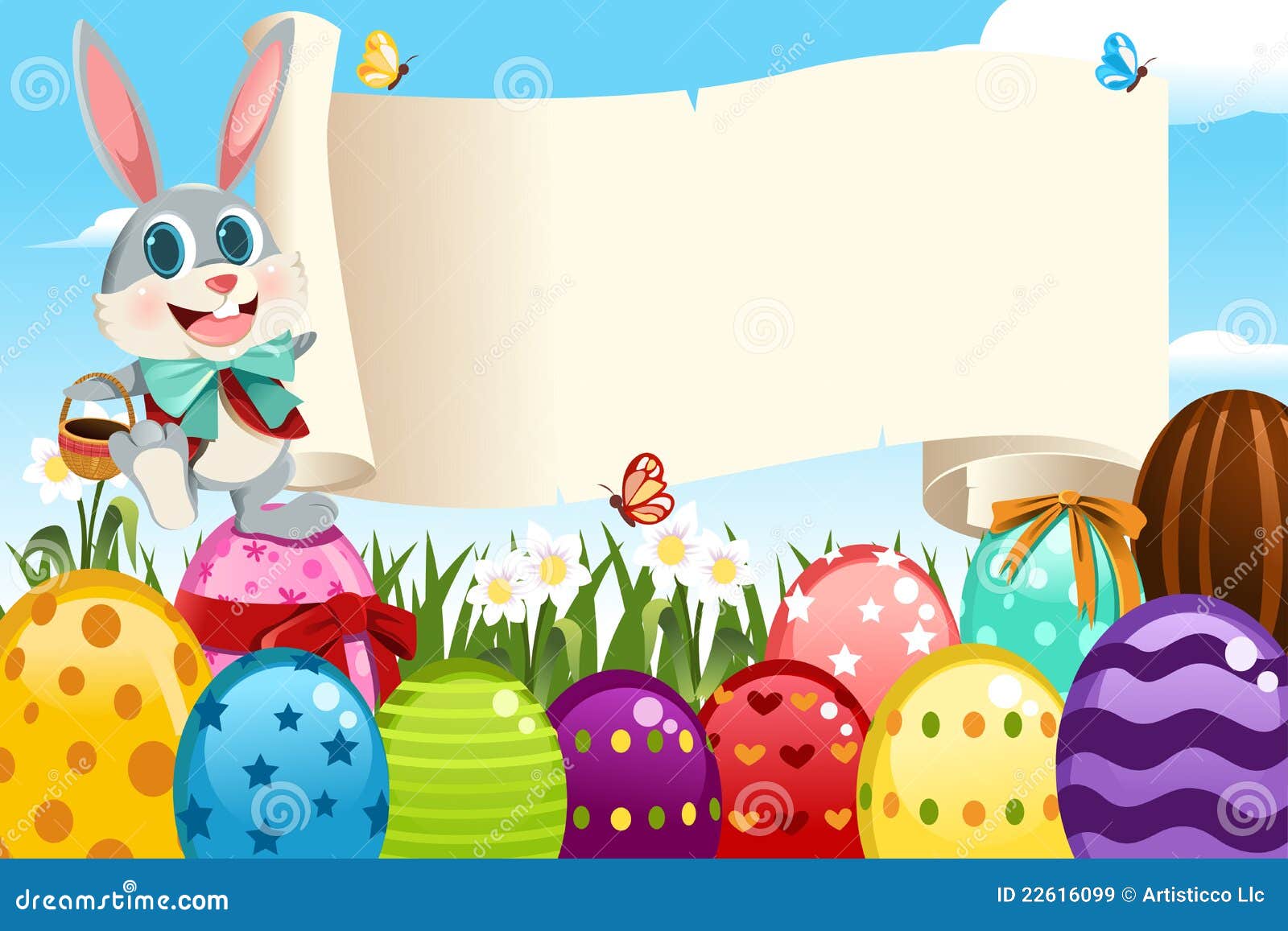 Conejito de pascua ilustración del vector. Ilustración de huevos - 22616099