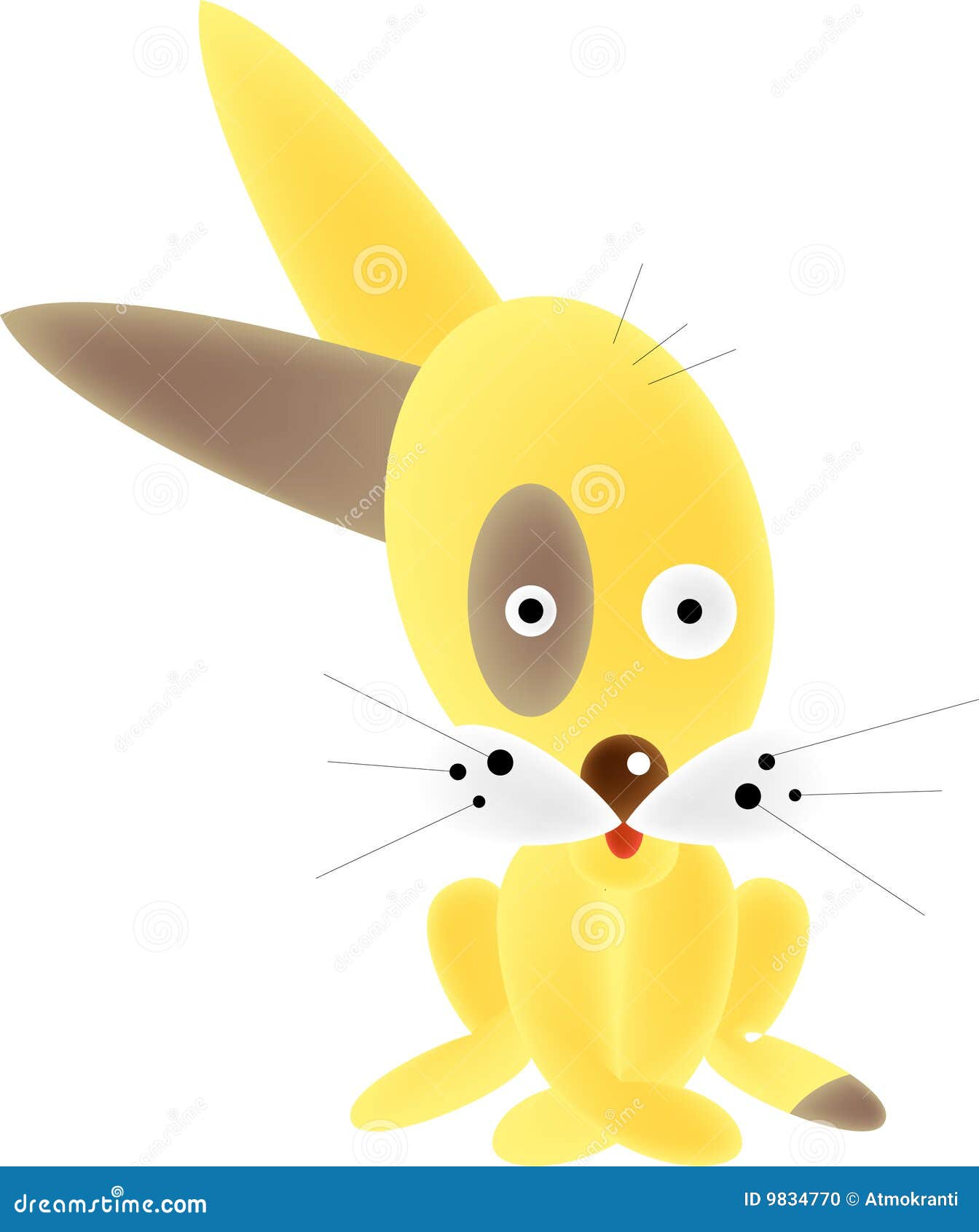 Conejo amarillo ilustración del vector. Ilustración de liebres - 9834770