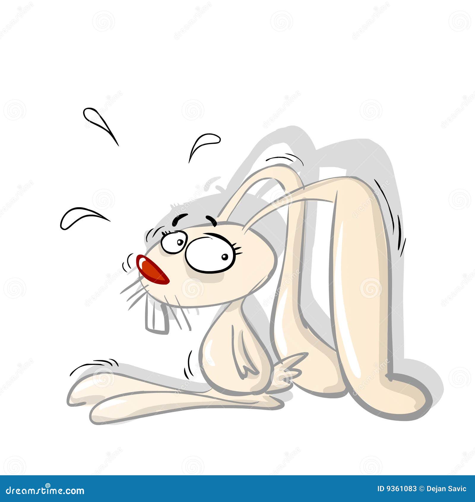 Conejo asustado stock de ilustración. Ilustración de negro - 9361083