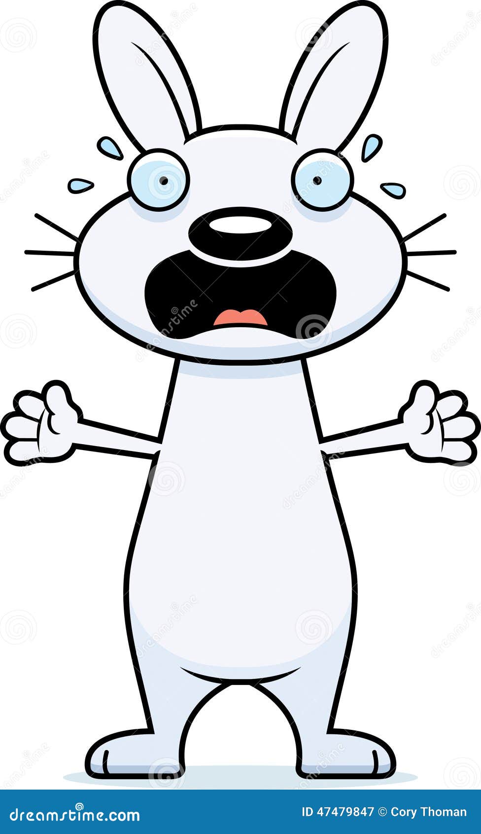 Conejo Asustado De La Historieta Ilustración del Vector - Ilustración ...