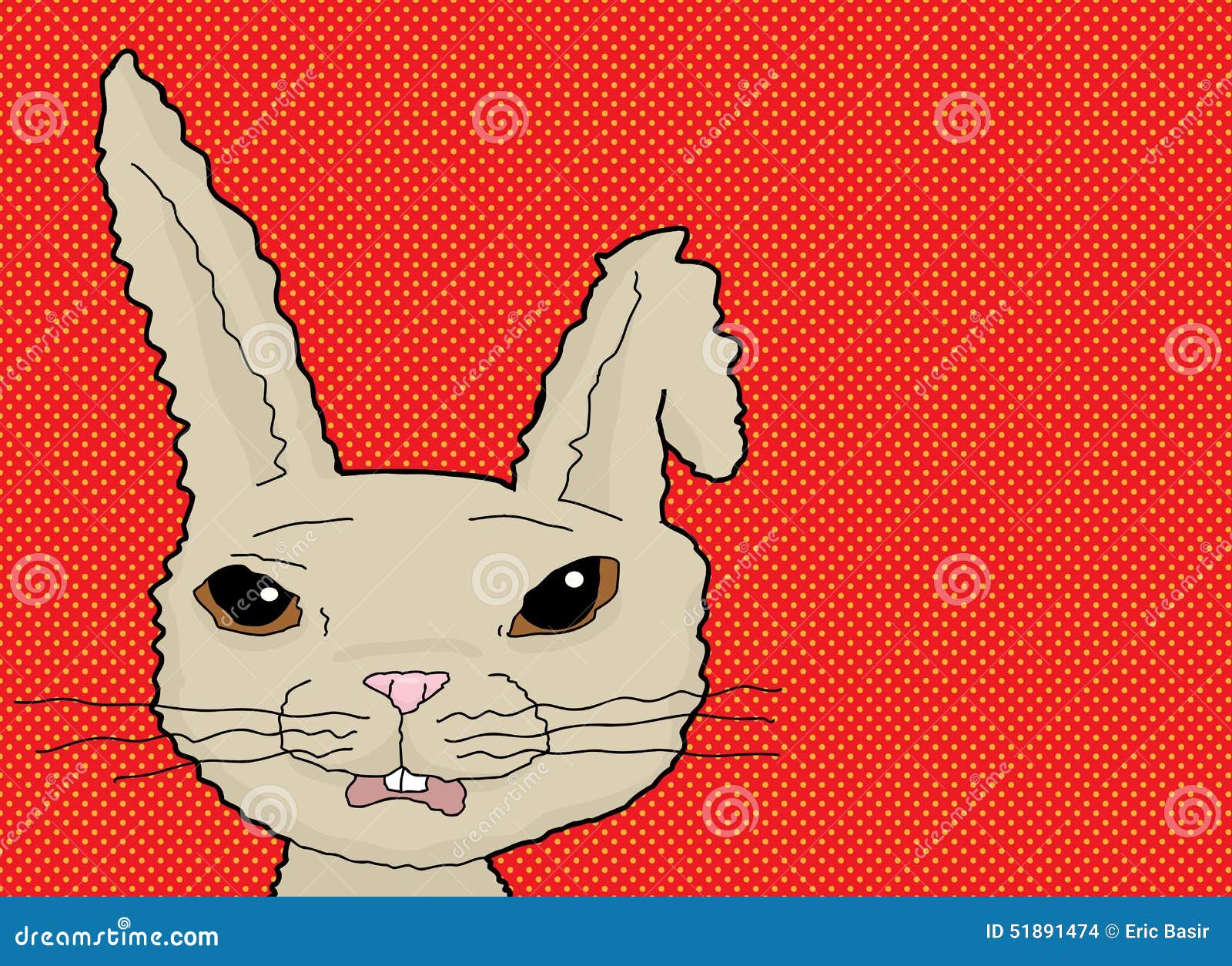 Conejo asustado en rojo stock de ilustración. Ilustración de ...