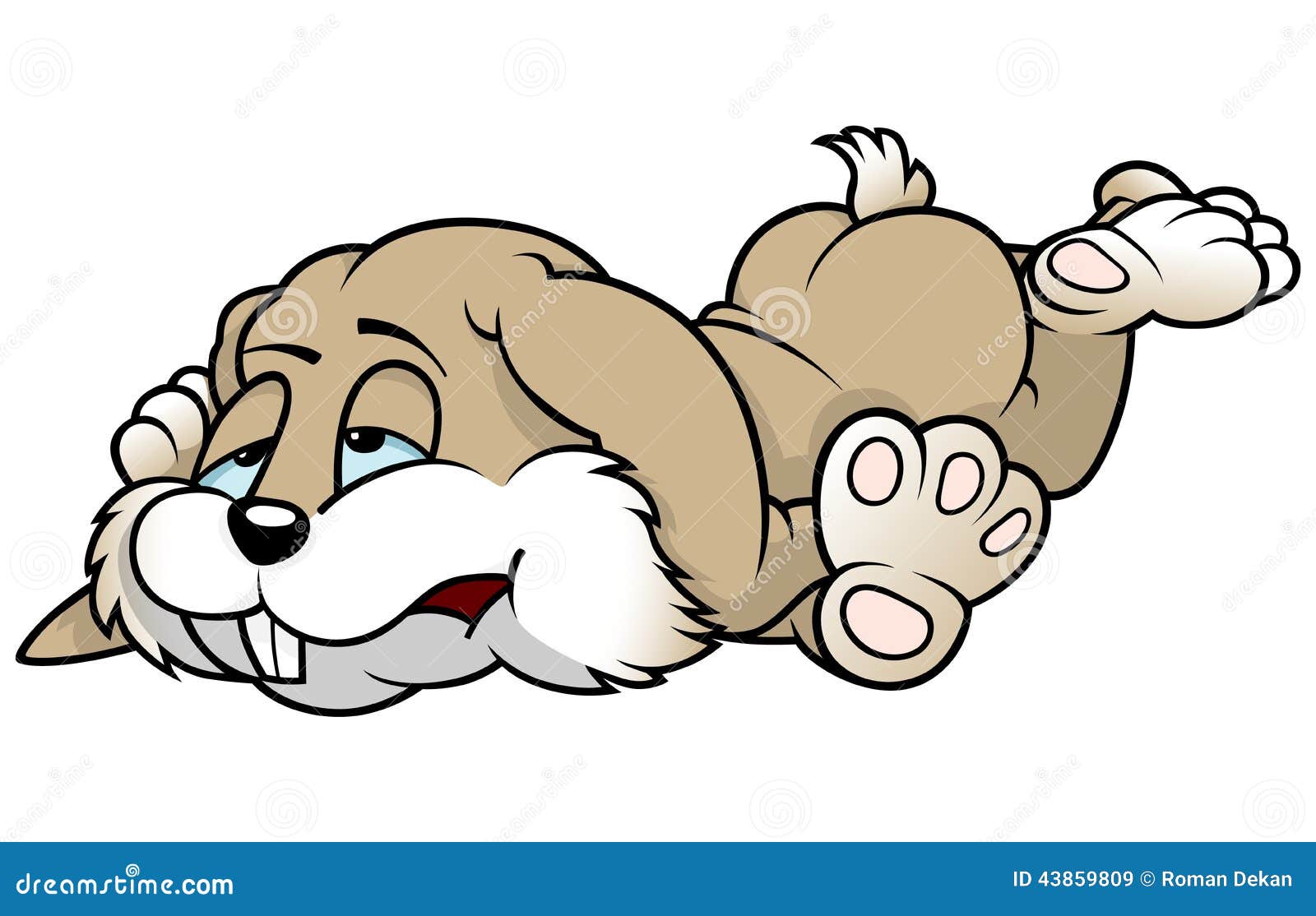 Conejo cansado ilustración del vector. Ilustración de historieta - 43859809