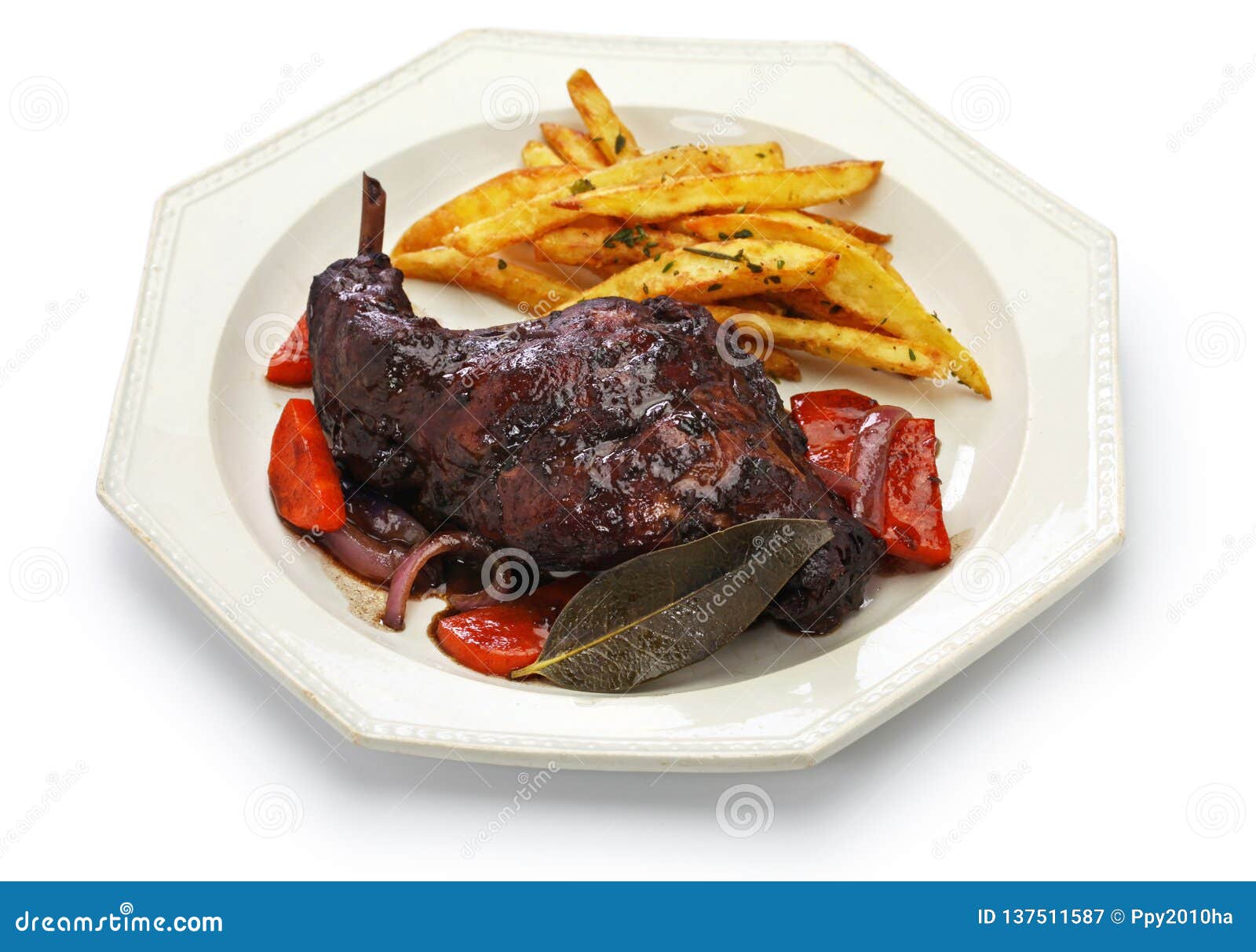 Conejo Cocinado En Vino Tinto Imagen de archivo - Imagen de sano ...