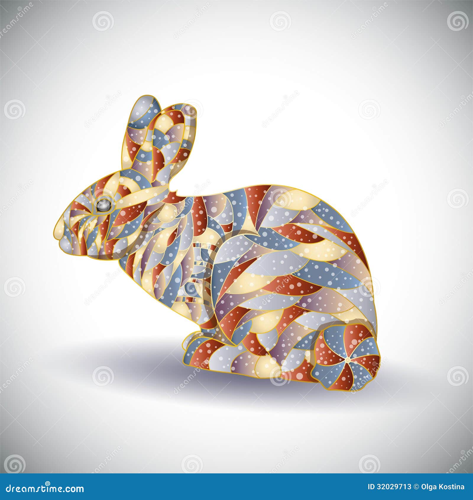 Conejo colorido abstracto. stock de ilustración. Ilustración de moderno ...