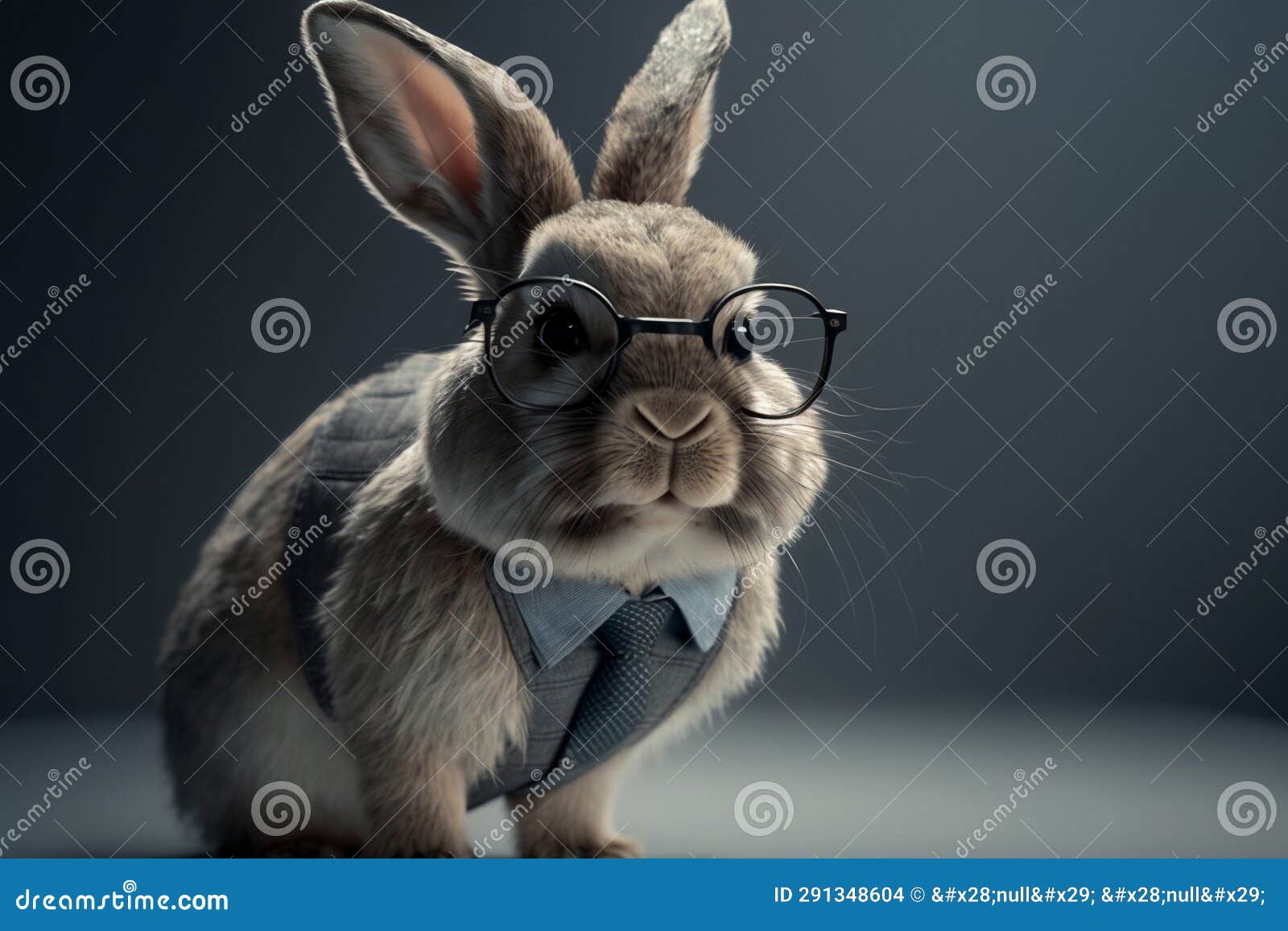 Conejo Con Gafas Y Traje Formal. Generador De Ai Stock de ilustración ...