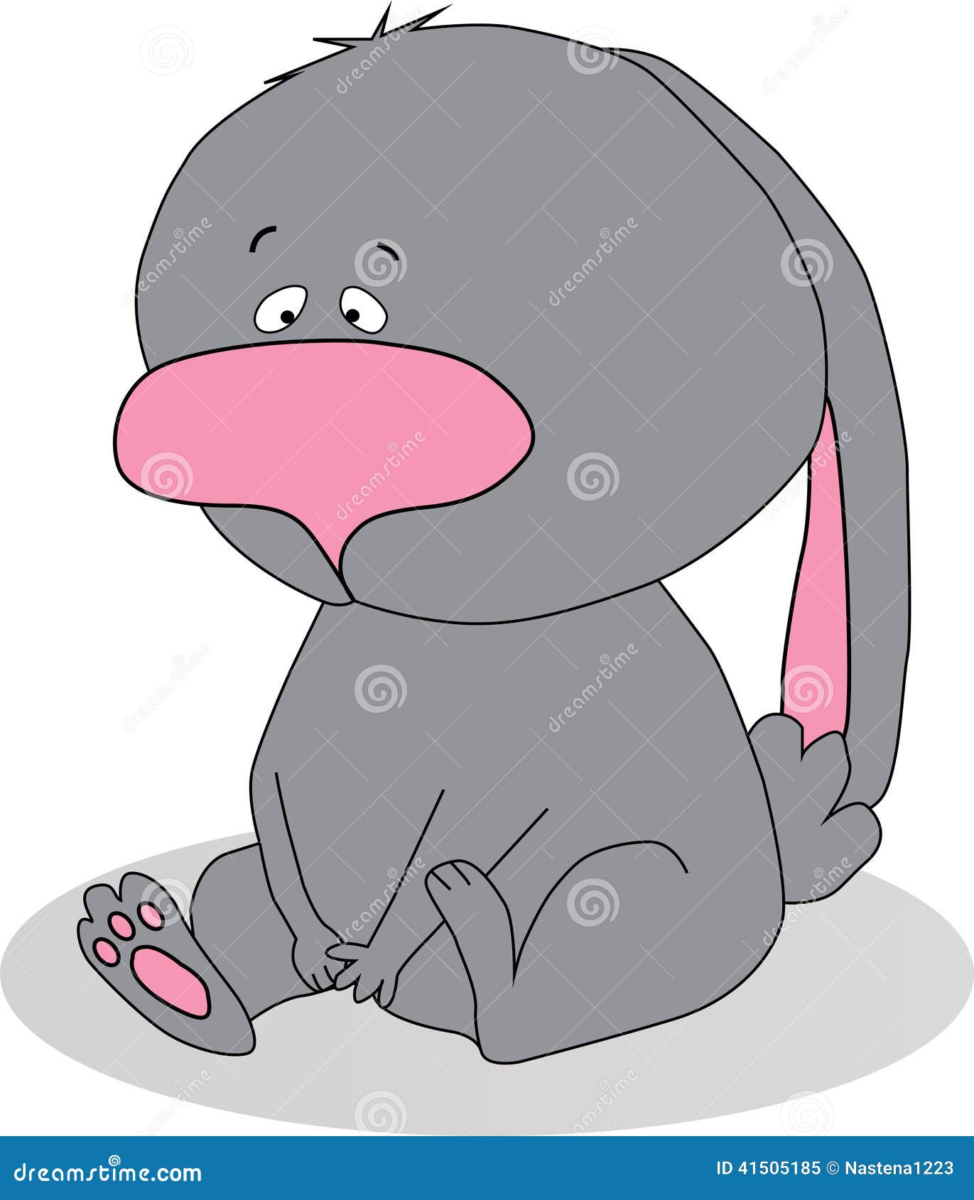 Conejo de conejito triste ilustración del vector. Ilustración de ...