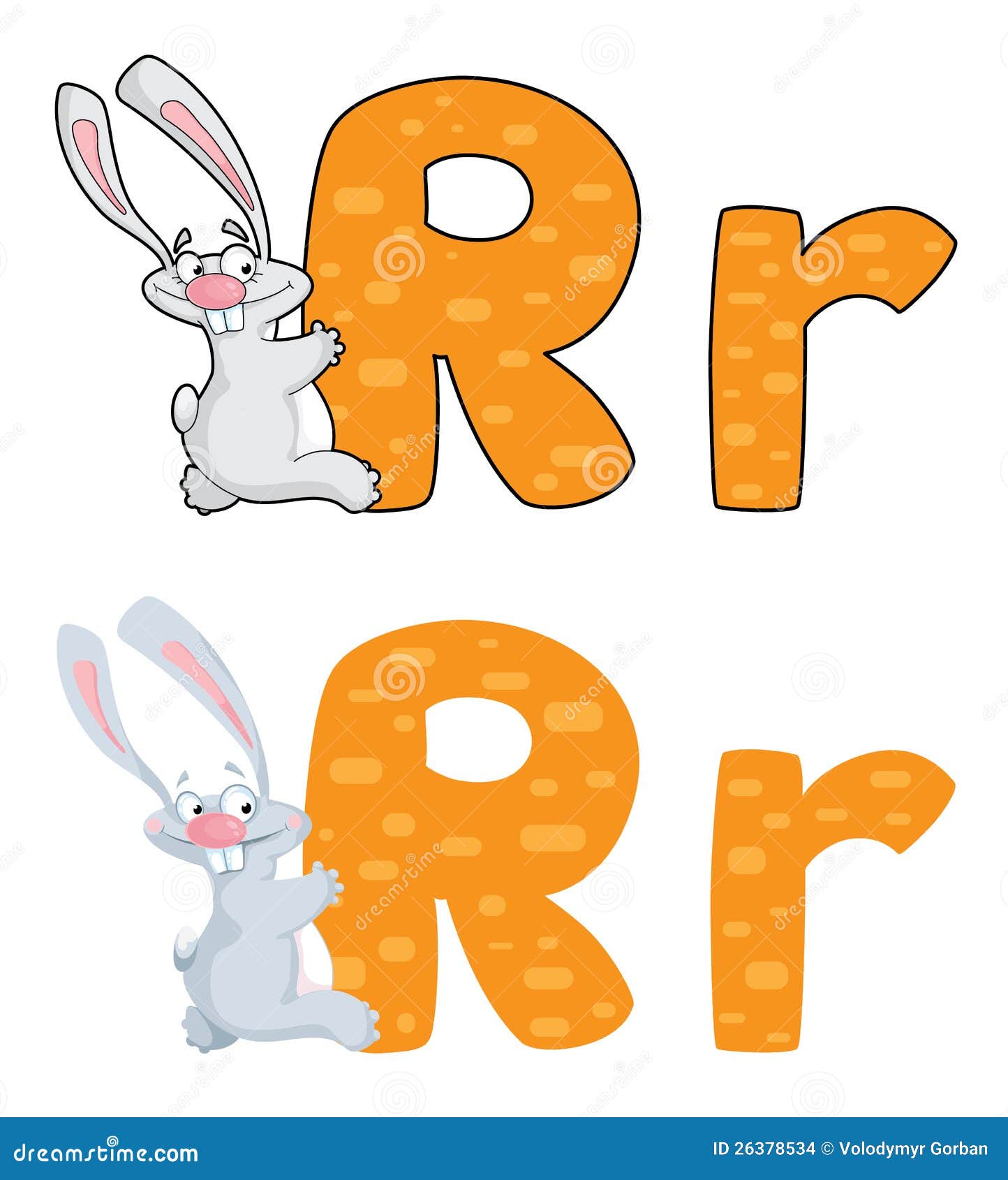 Conejo de la letra R ilustración del vector. Ilustración de liebres ...
