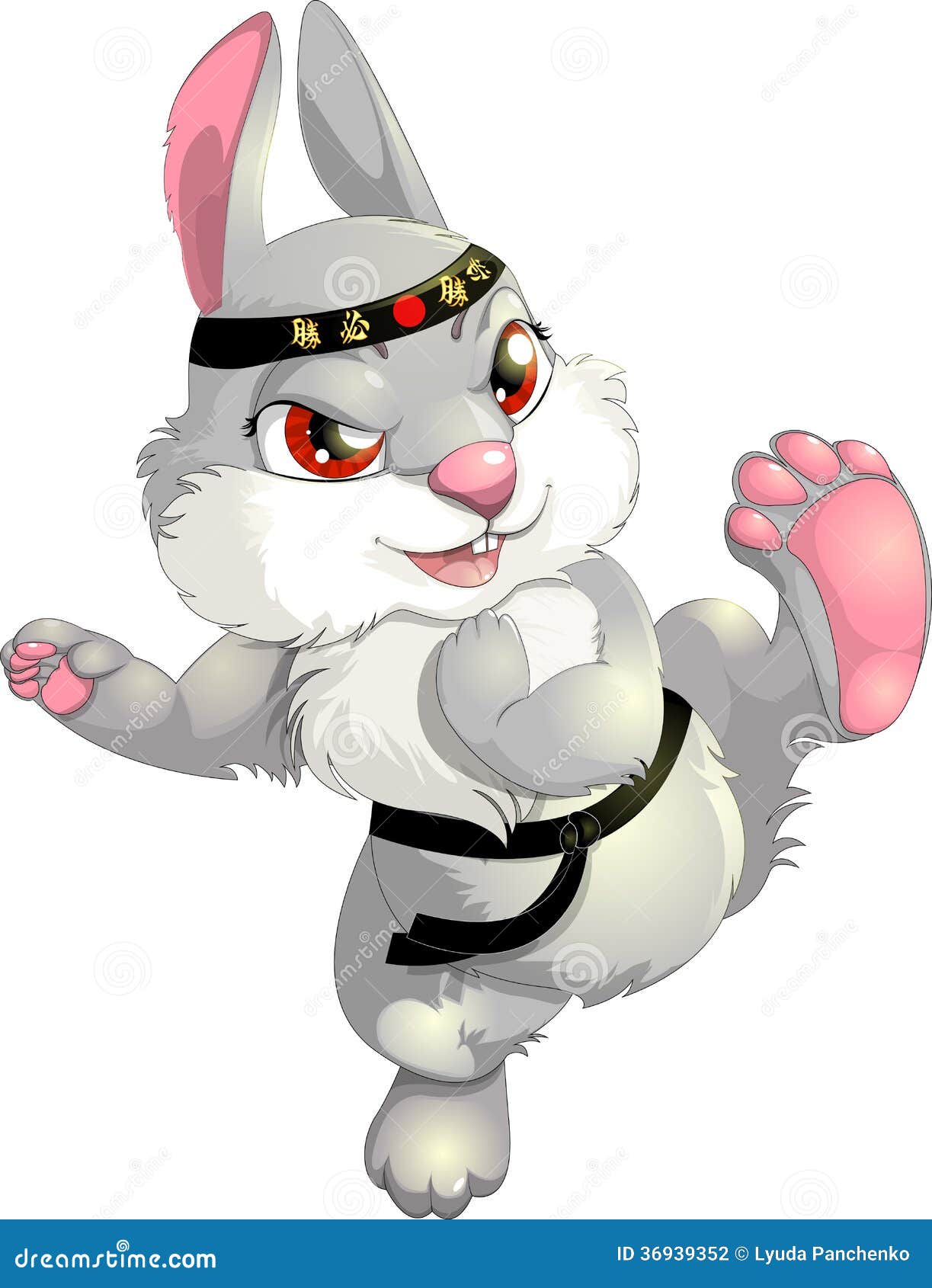 Conejo del karate ilustración del vector. Ilustración de vendaje - 36939352