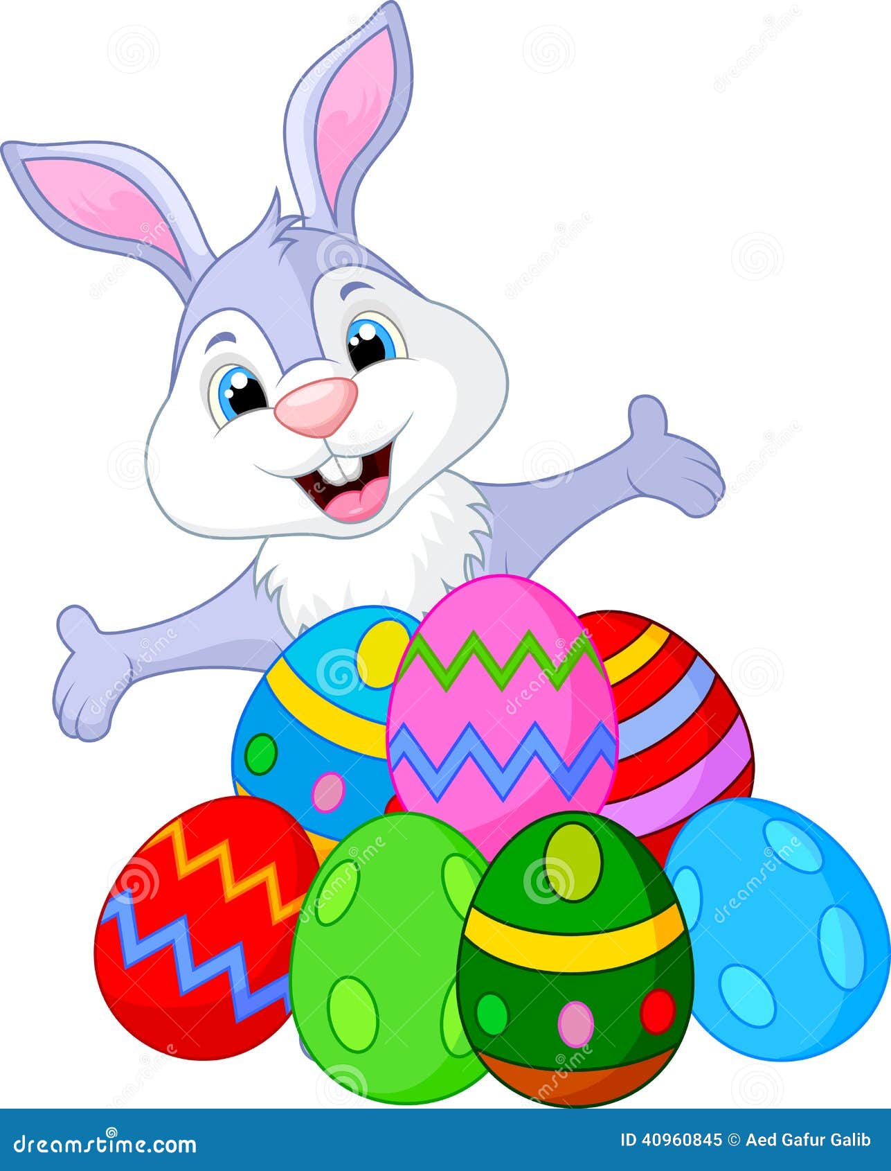 Conejo Divertido De Pascua Con Los Huevos Ilustración del Vector ...