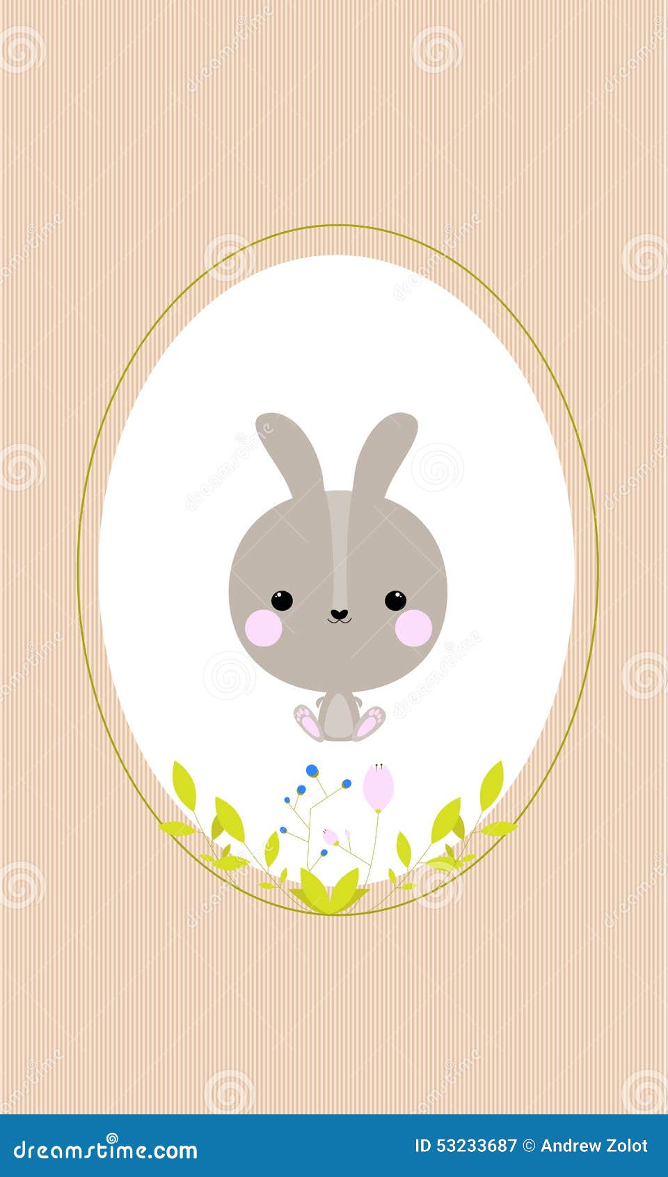 Conejo en marco ilustración del vector. Ilustración de mascota - 53233687