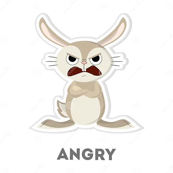 Conejo enojado aislado ilustración del vector. Ilustración de fauna ...