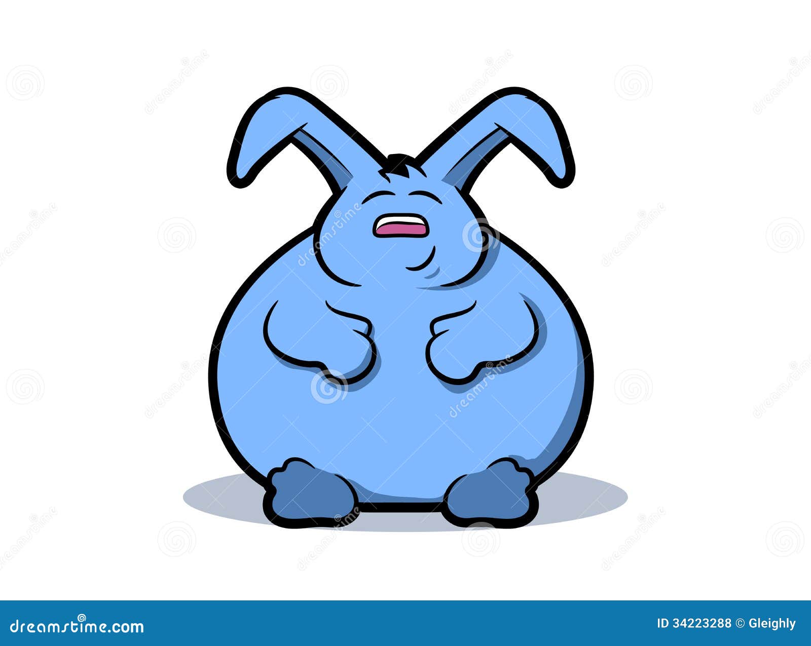 Conejo gordo ilustración del vector. Ilustración de historieta - 34223288