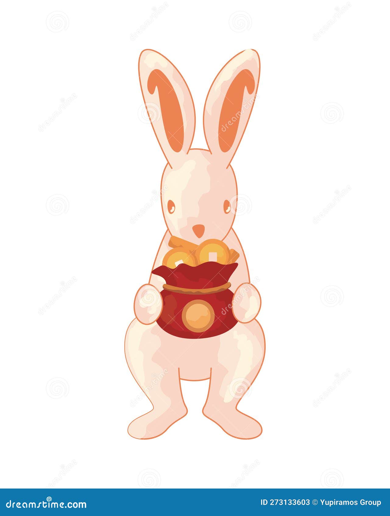 Conejo plano con monedas ilustración del vector. Ilustración de salto ...