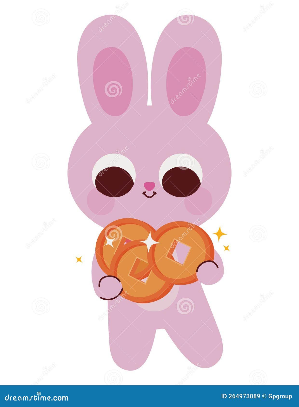 Conejo rosa lindo ilustración del vector. Ilustración de caricatura ...