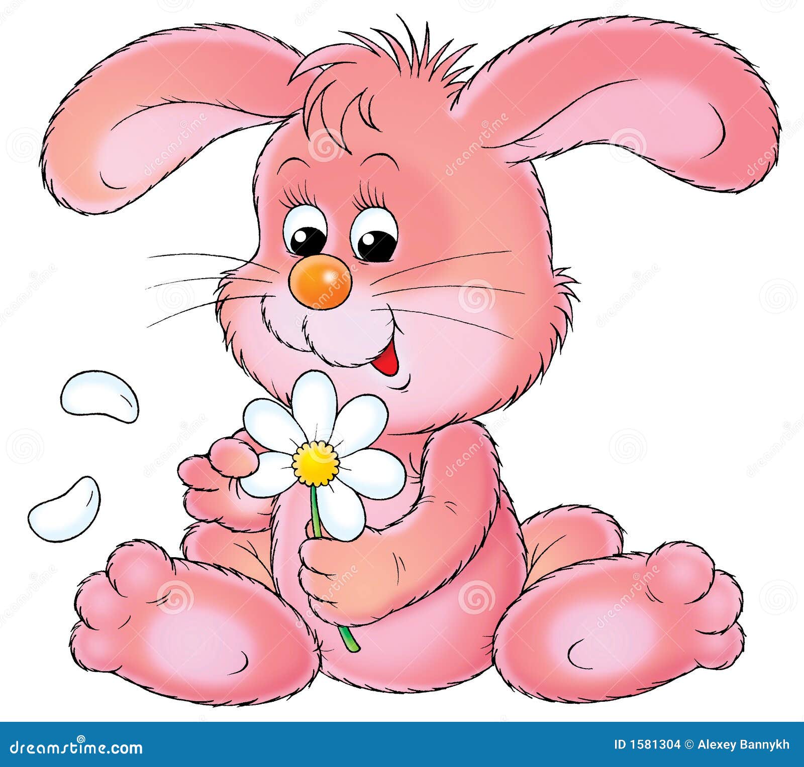 Conejo rosado stock de ilustración. Ilustración de travieso - 1581304
