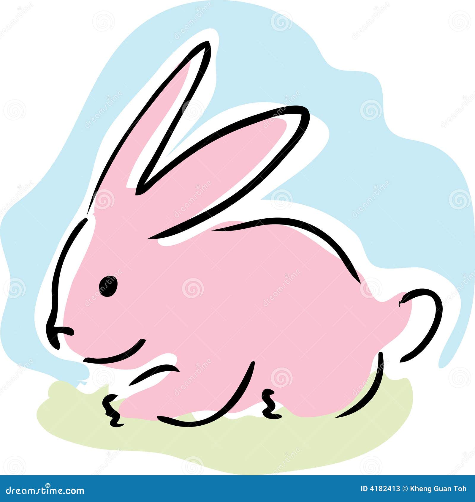 Conejo rosado ilustración del vector. Ilustración de lindo - 4182413