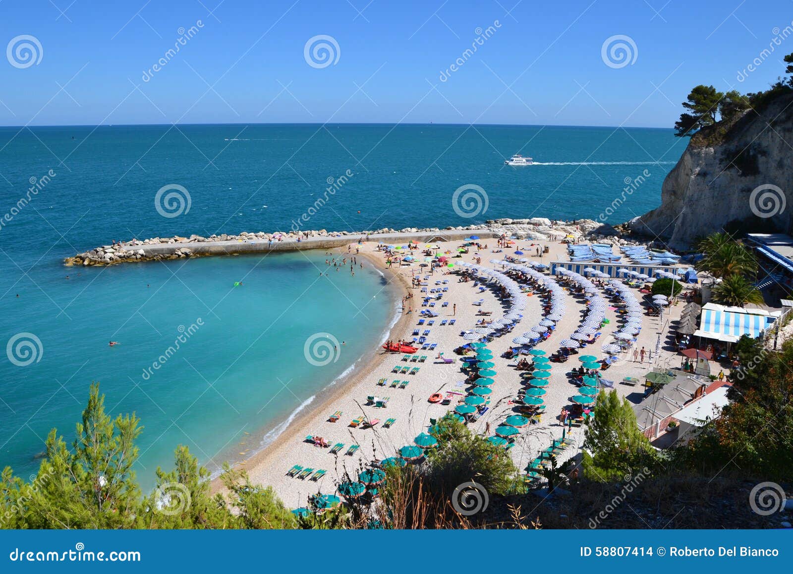 Conero beach, Italy stock photo. Image of adriatic, landscape - 58807414