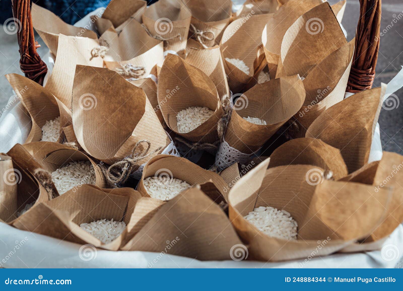 Cones Filled with Rice for Wedding. Stock Photo - Image of marry ...