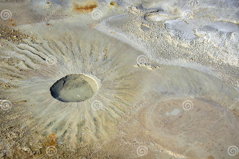 Cones of Mud Volcanoes from Which Rivers of Mud Flow Stock Image ...