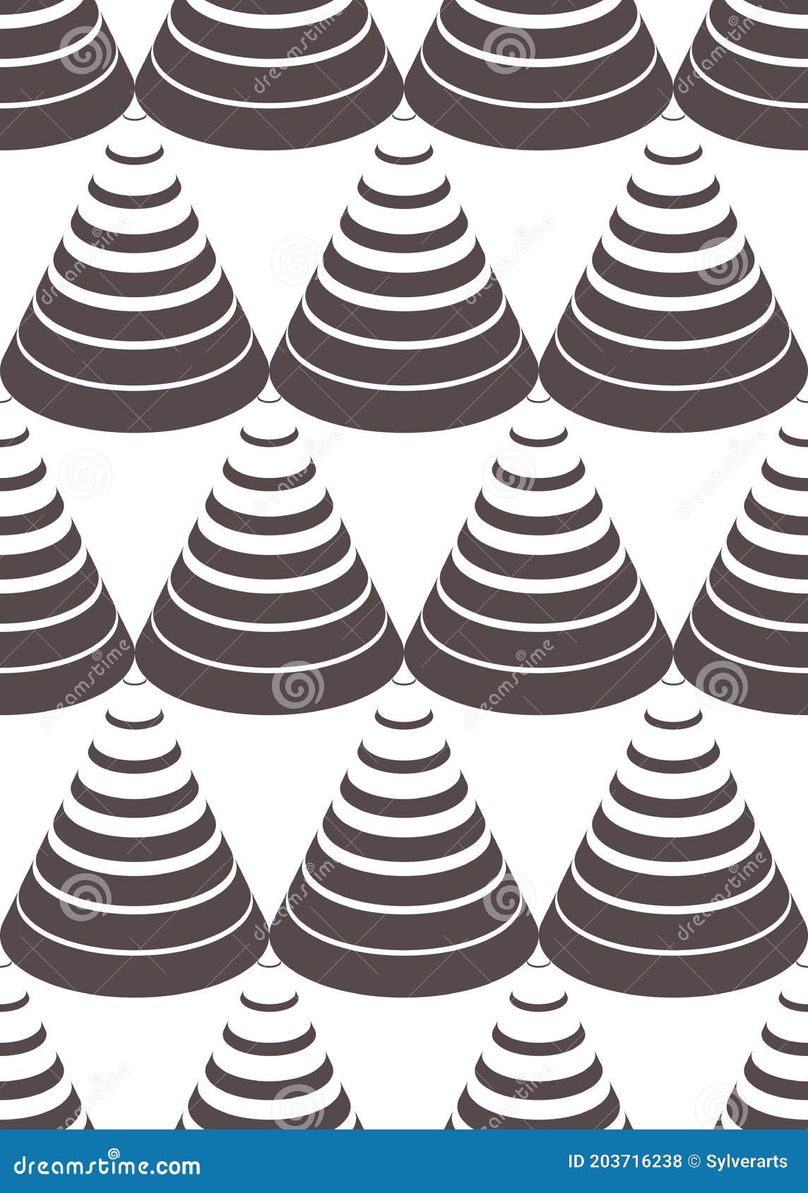Cones Op Art Seamless Vector Background, Repeat Tiling Optical Illusion ...