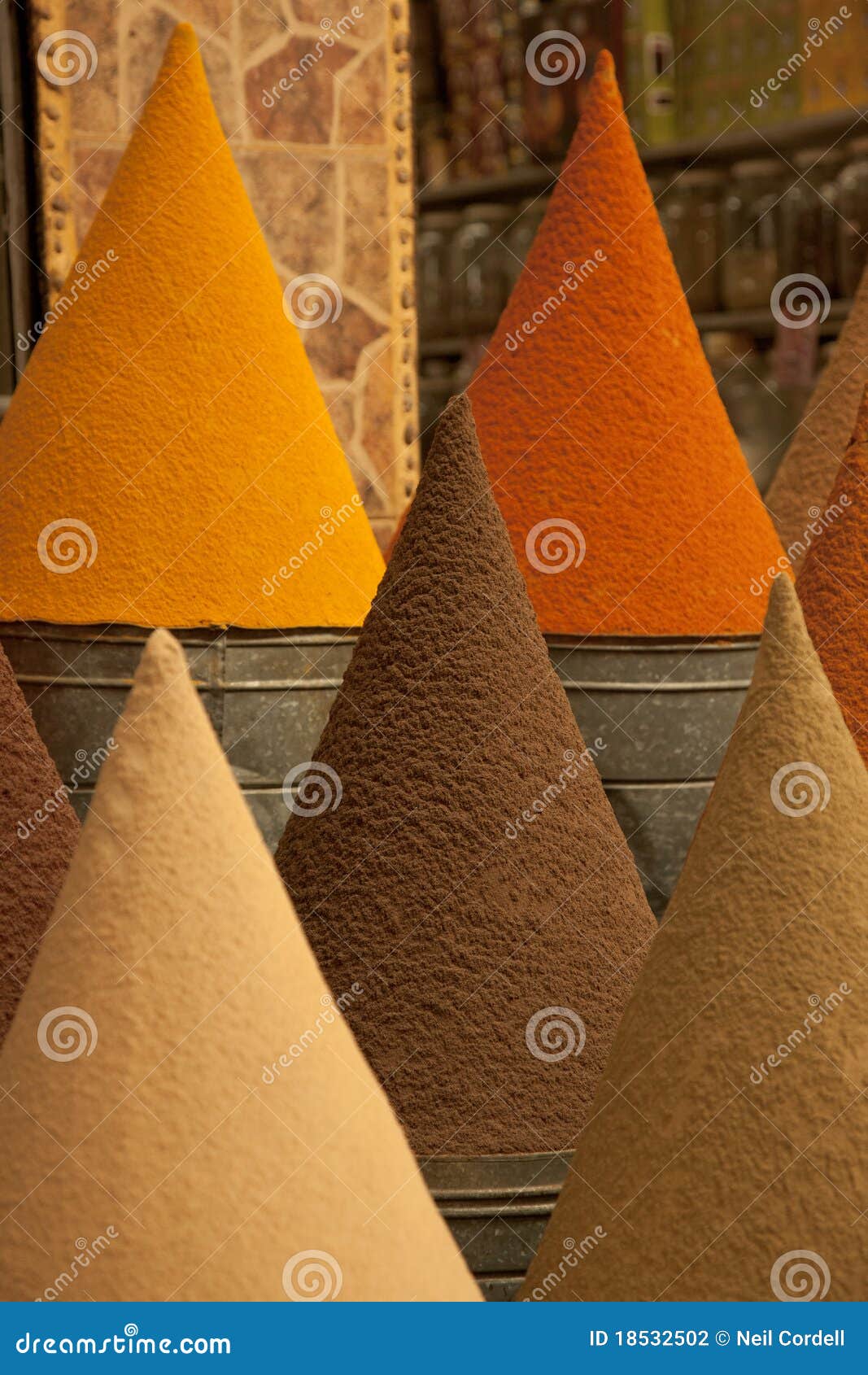 Cones of Spices stock photo. Image of food, cuisine, marrakech - 18532502