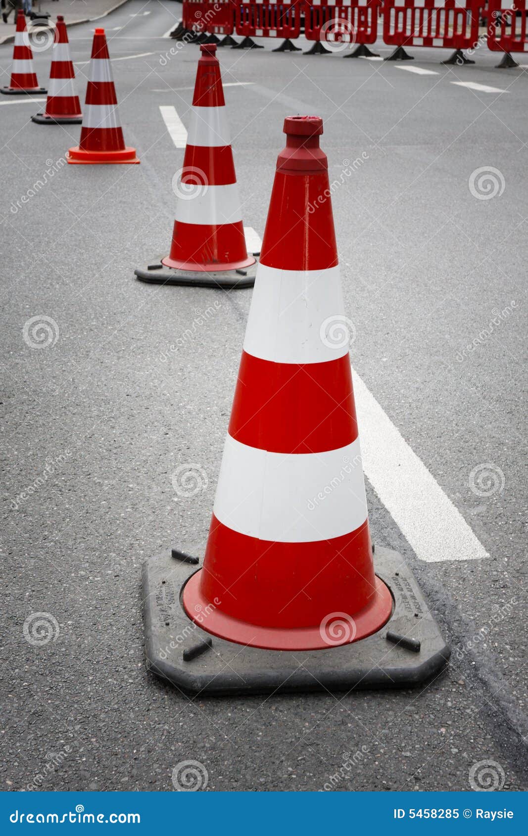 Cones On The Street Stock Image Image Of Restriction 5458285