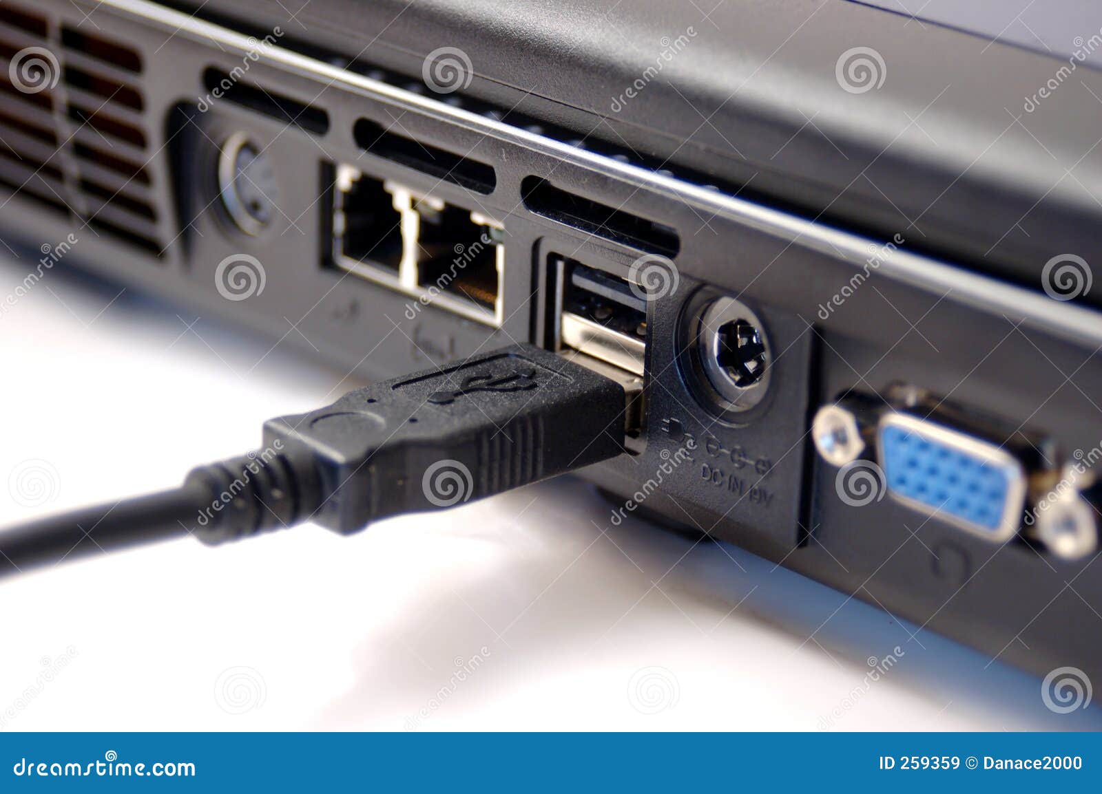 Conexão do usb do portátil imagem de stock. Imagem de modem - 259359
