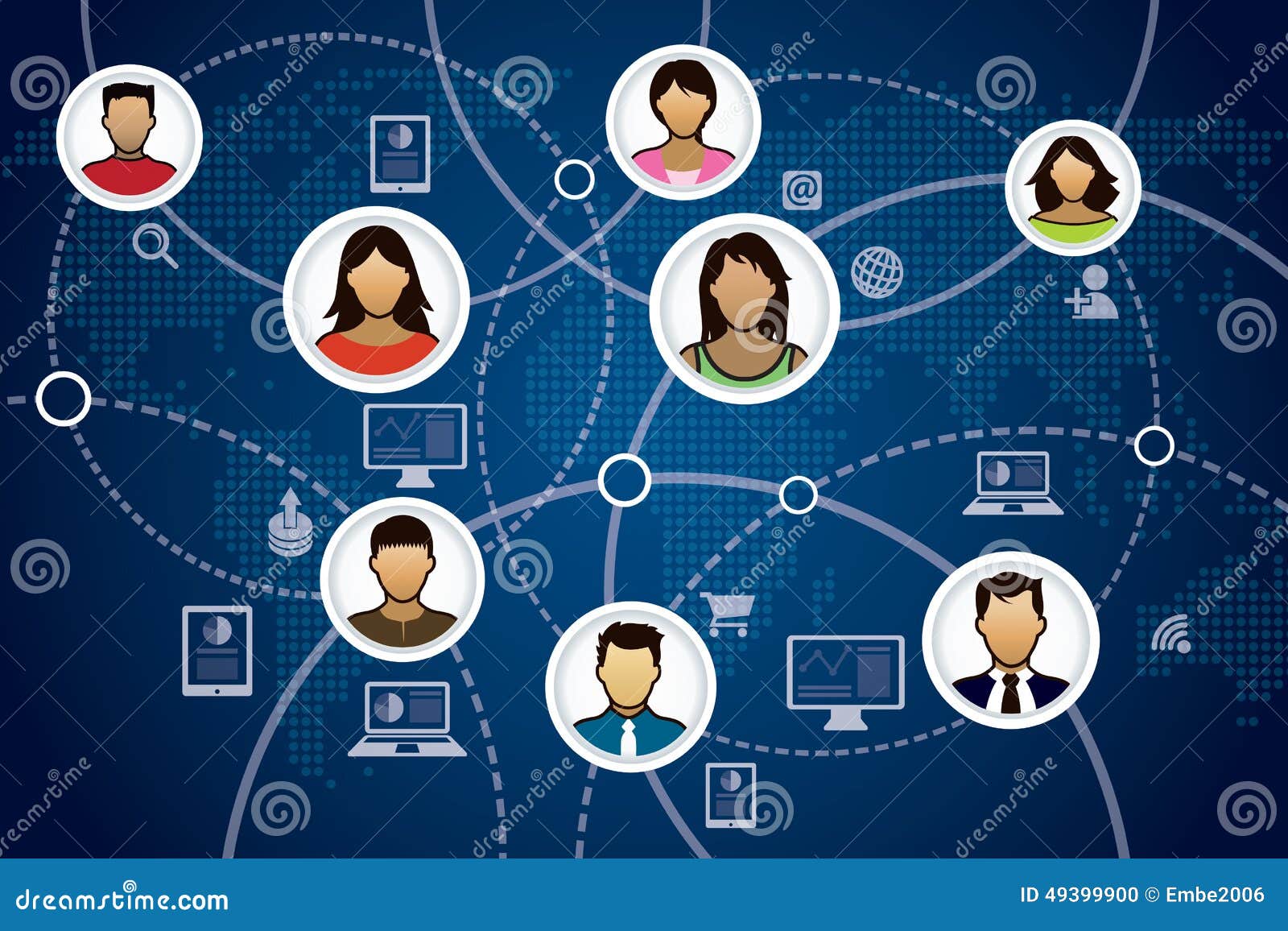 Conexión global ilustración del vector. Ilustración de amigos - 49399900