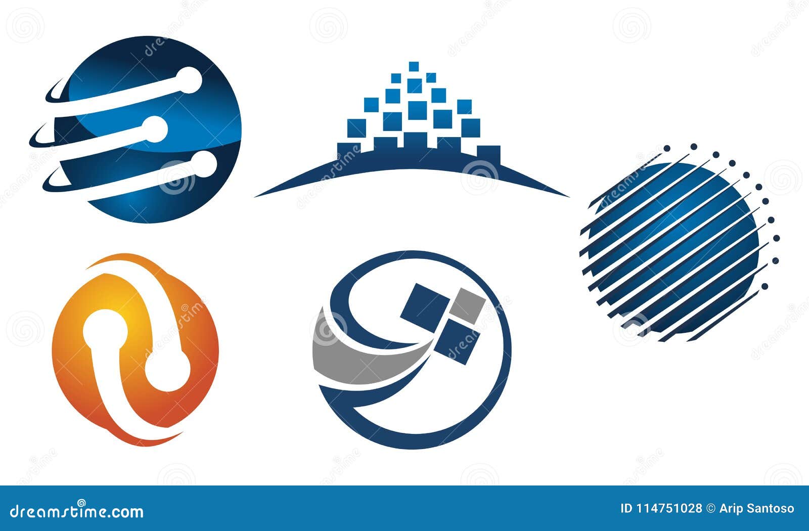 Conexión Logo Set De La Tecnología Ilustración del Vector - Ilustración ...