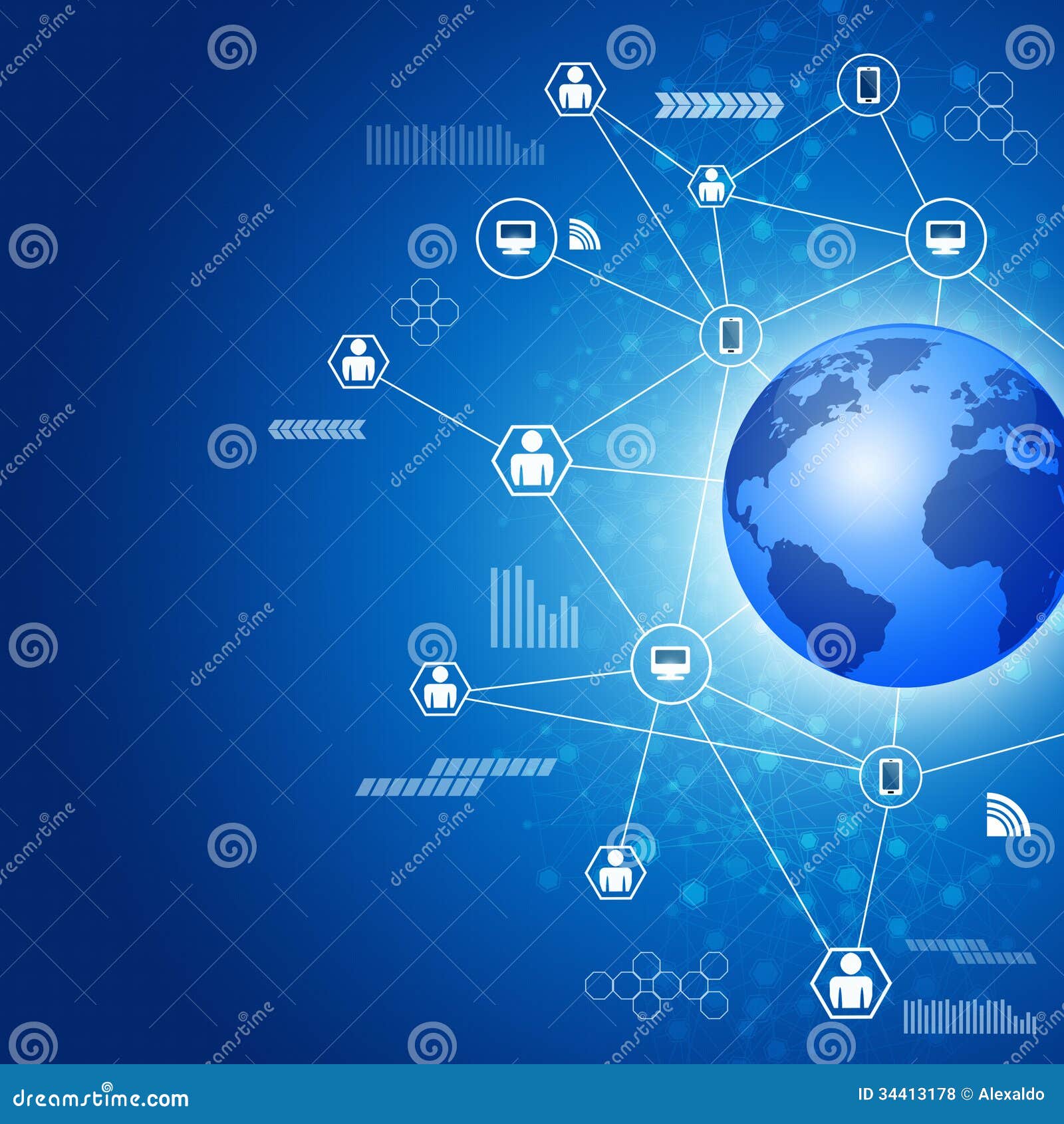 Conexiones Globales De Los Negocios Stock de ilustración - Ilustración ...