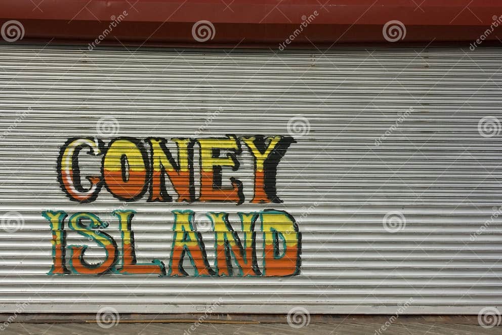 Coney Island Graffiti stock image. Image of coney, winter - 36159111