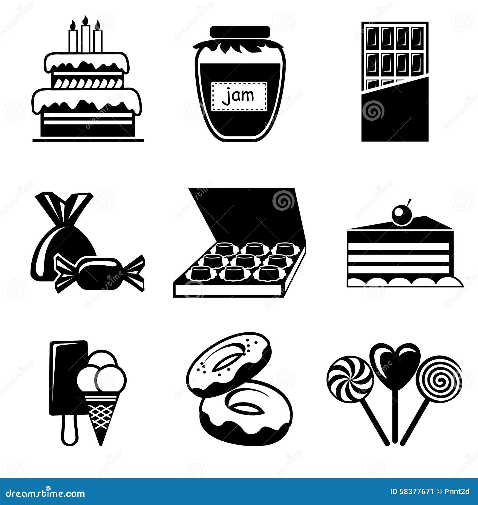 Confection icons stock vector. Illustration of clip, shape - 58377671