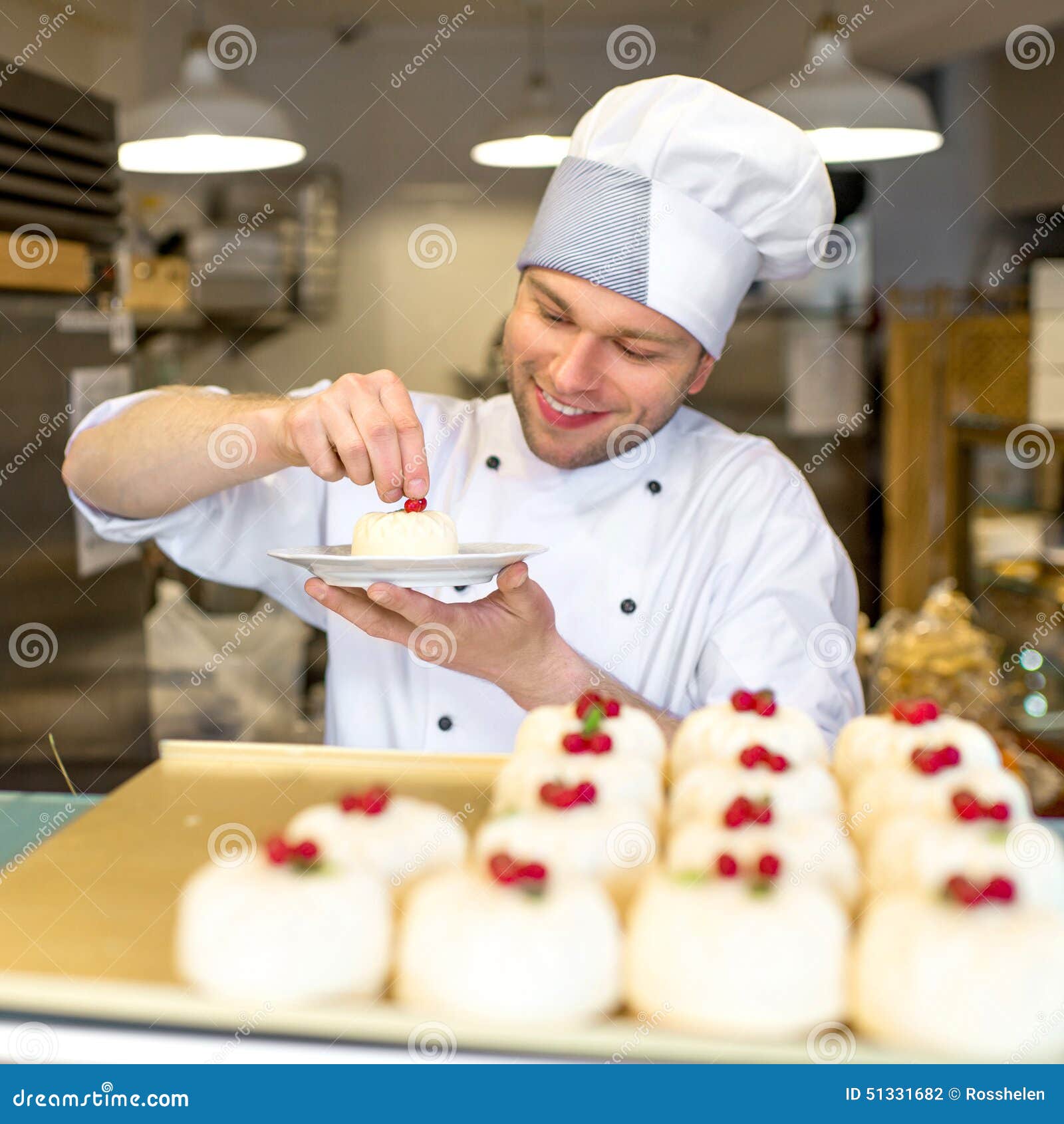 Confectioner with cakes stock photo. Image of cook, people - 51331682