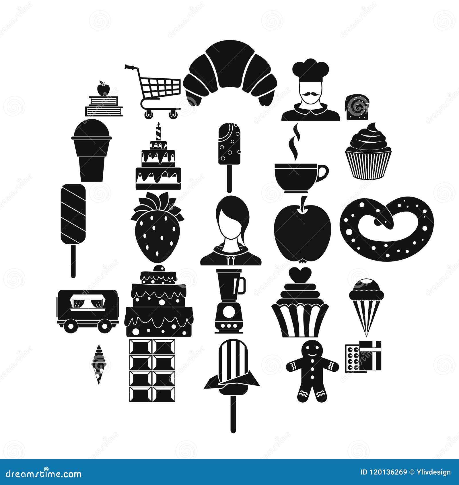 Confectioner Icons Set, Simple Style Stock Vector - Illustration of ... Confectioner Icons Set, Simple Style Stock Vector - Illustration of ...
